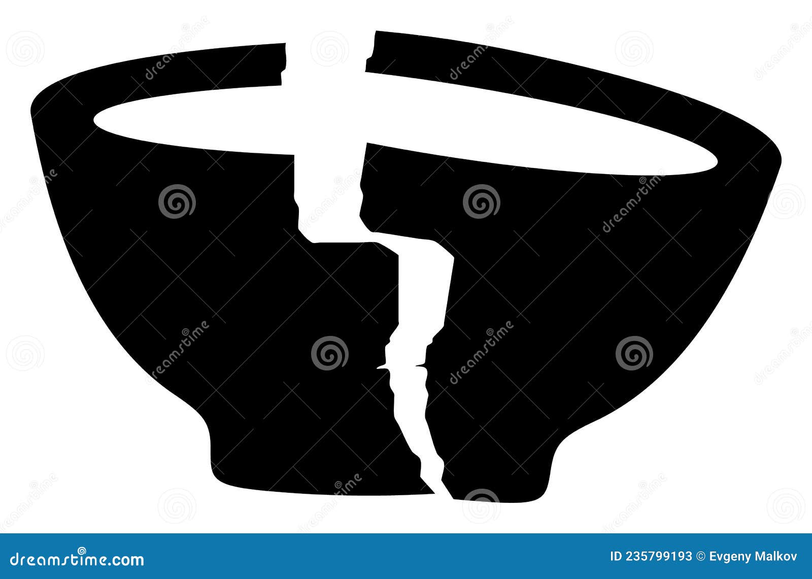 Vector Broken Soup Bowl Icon Illustration Stock Vector - Illustration ...