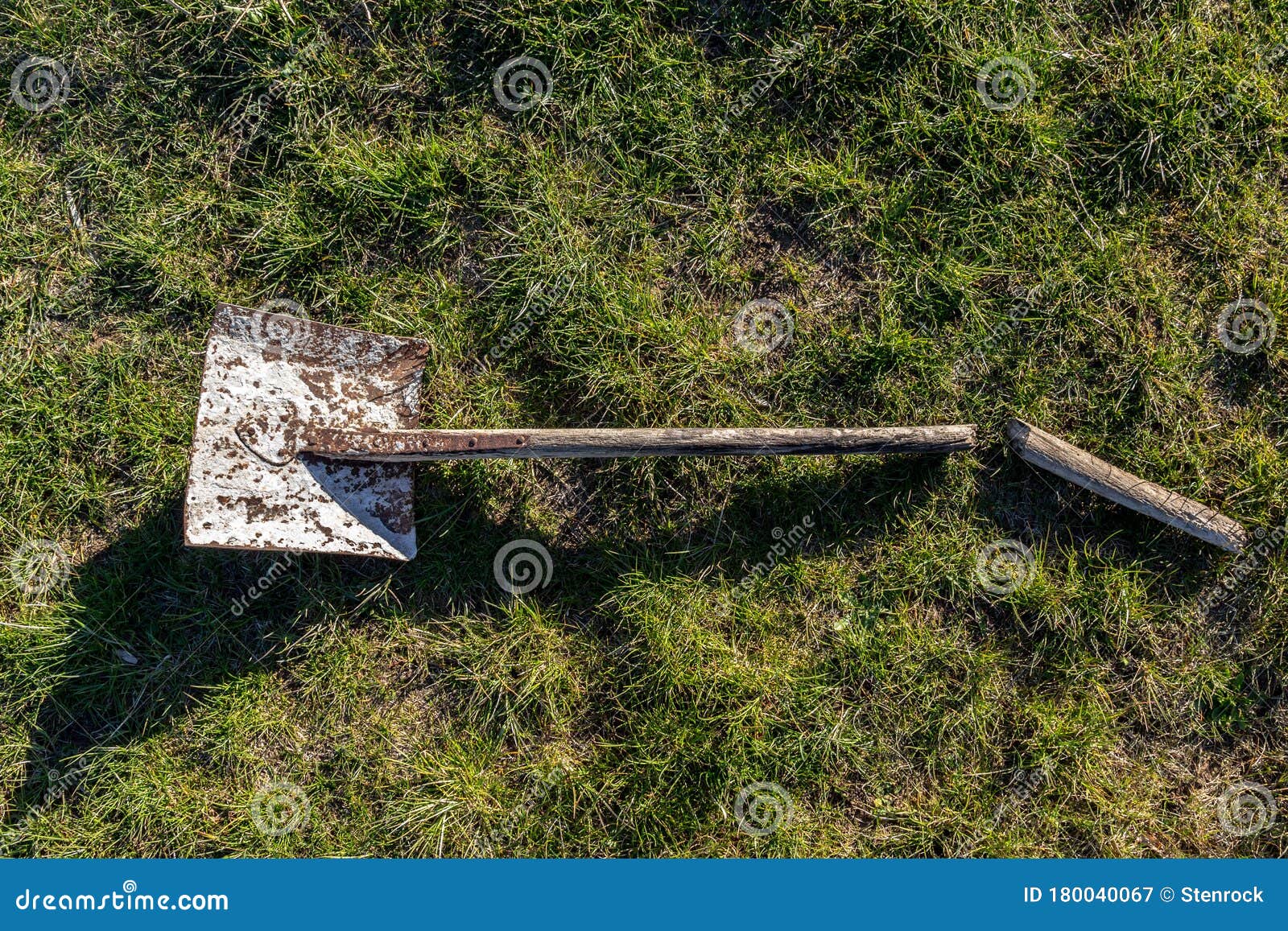Broken Spade on Grass in the Garden Stock Image - Image of spade, dirty ...