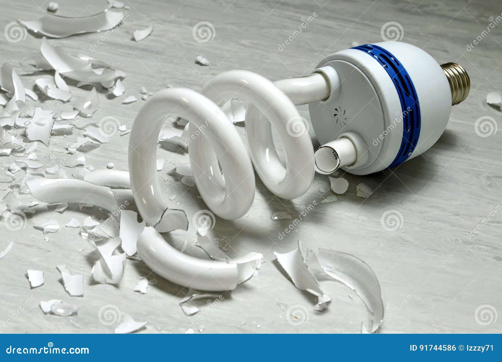 Broken Spiral Led Light Bulb Stock Photo - Image of glass, broken: 91744586