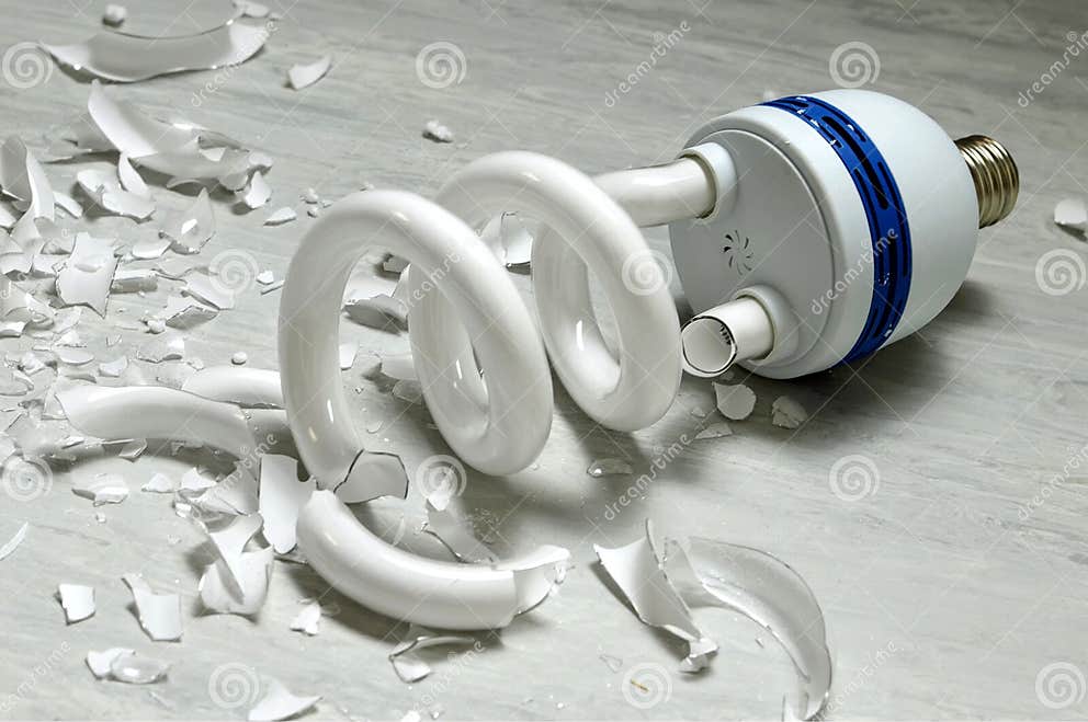 Broken Spiral Led Light Bulb Stock Photo - Image of glass, broken: 91744586