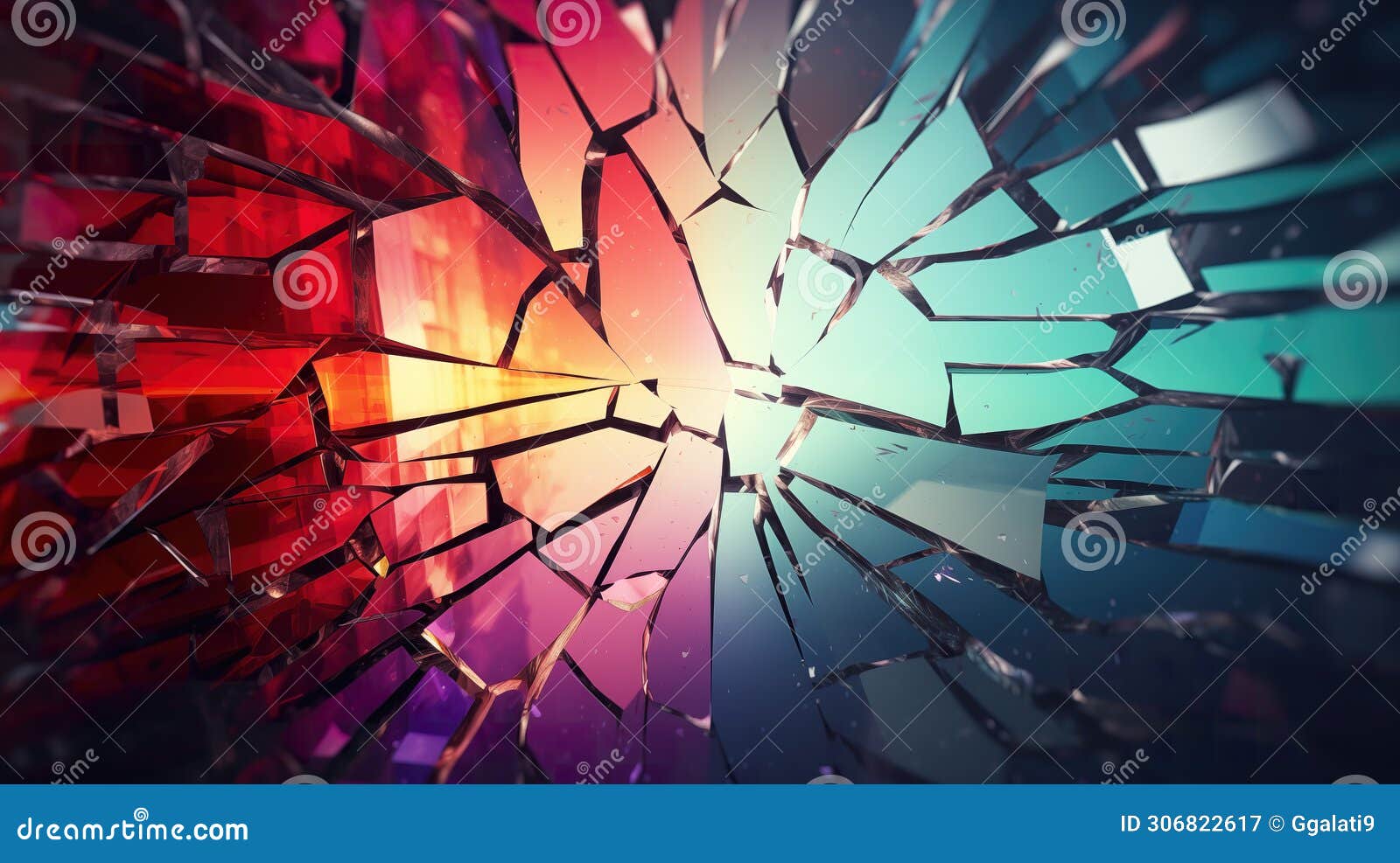 Broken Splittered Window Artwork, Destroyed Glass Stock Illustration ...