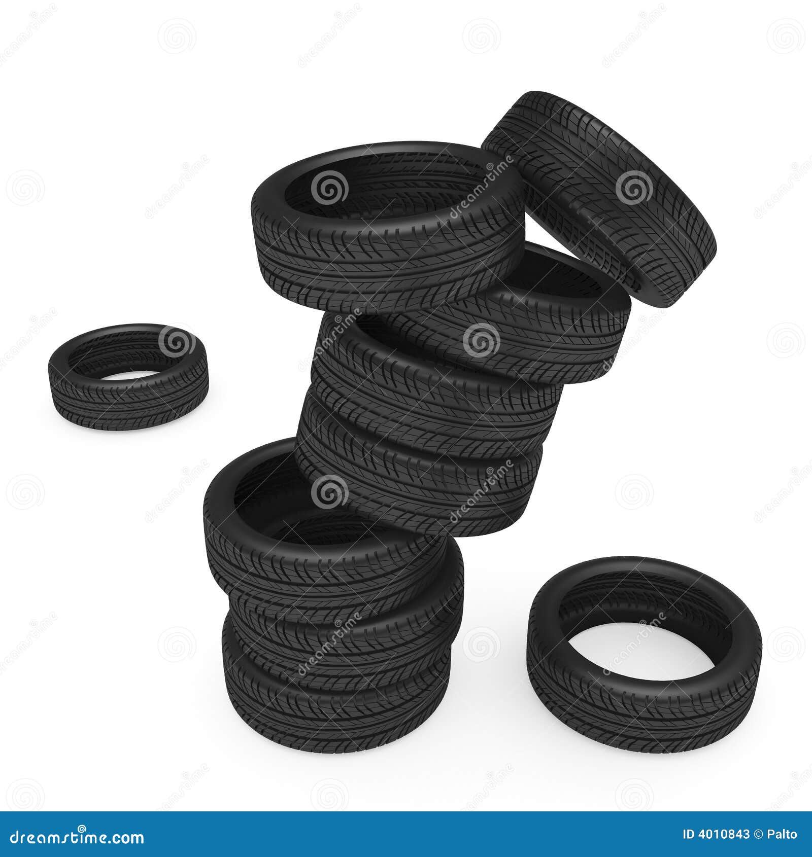 Broken stack of wheels stock illustration. Illustration of isolated ...