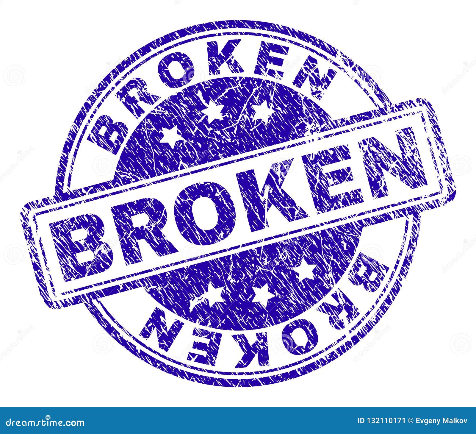 Grunge Textured BROKEN Stamp Seal Stock Vector - Illustration of draft ...