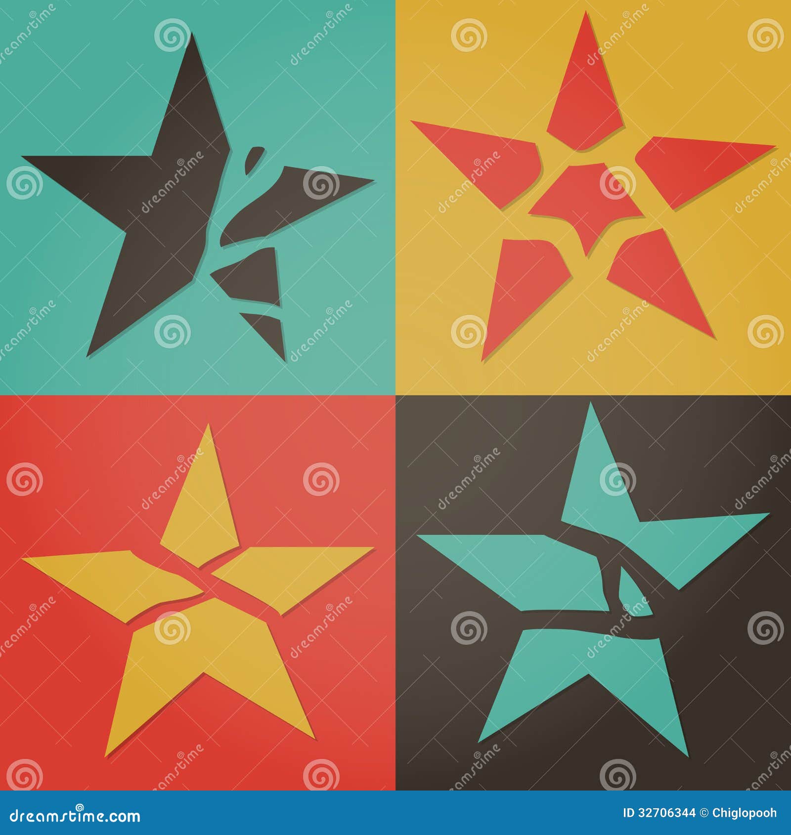 Broken stars stock vector. Illustration of pieces, smithereens - 32706344
