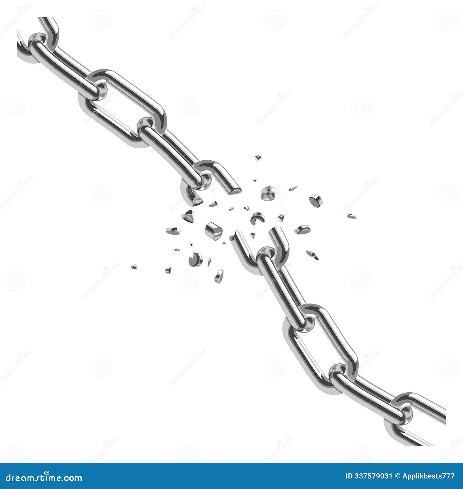 Broken Steel Chain. Weak Link Stock Illustration - Illustration of ...