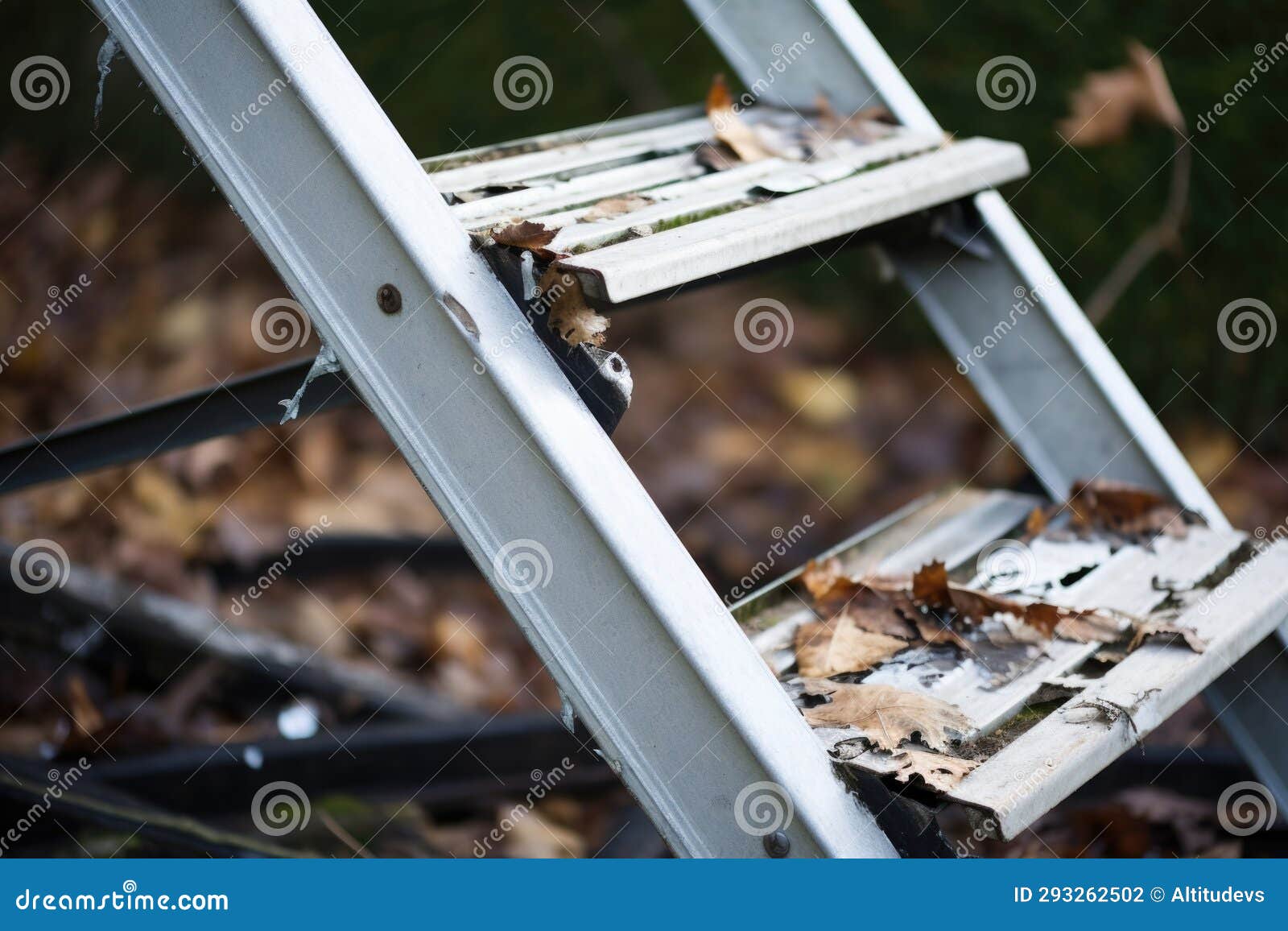 A Broken Step on an Outdoor Ladder Stock Photo - Image of danger ...