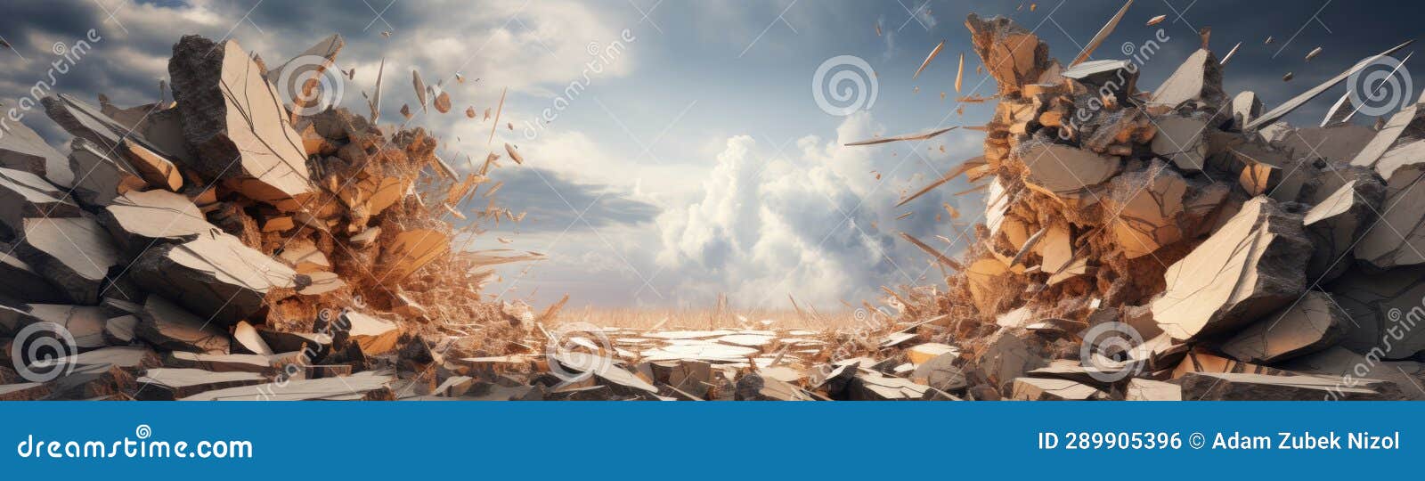 A broken stone in the air stock illustration. Illustration of flying ...