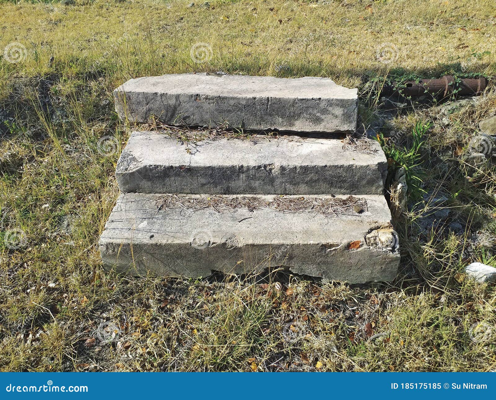 Broken Stone Blocks Superimposed and Abandoned in Natural Setting ...