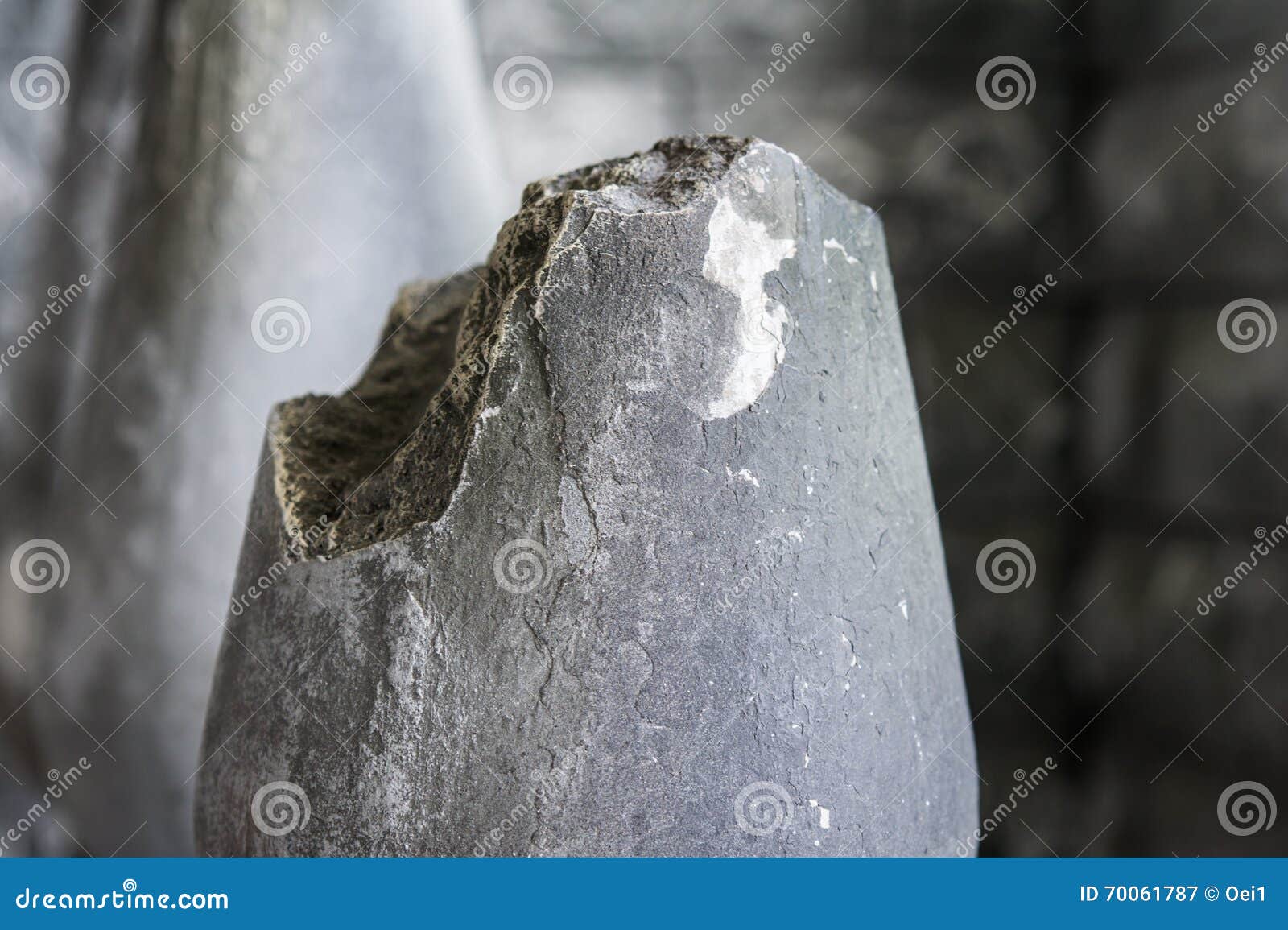 Broken stone column. stock image. Image of obsolete, rustic - 70061787