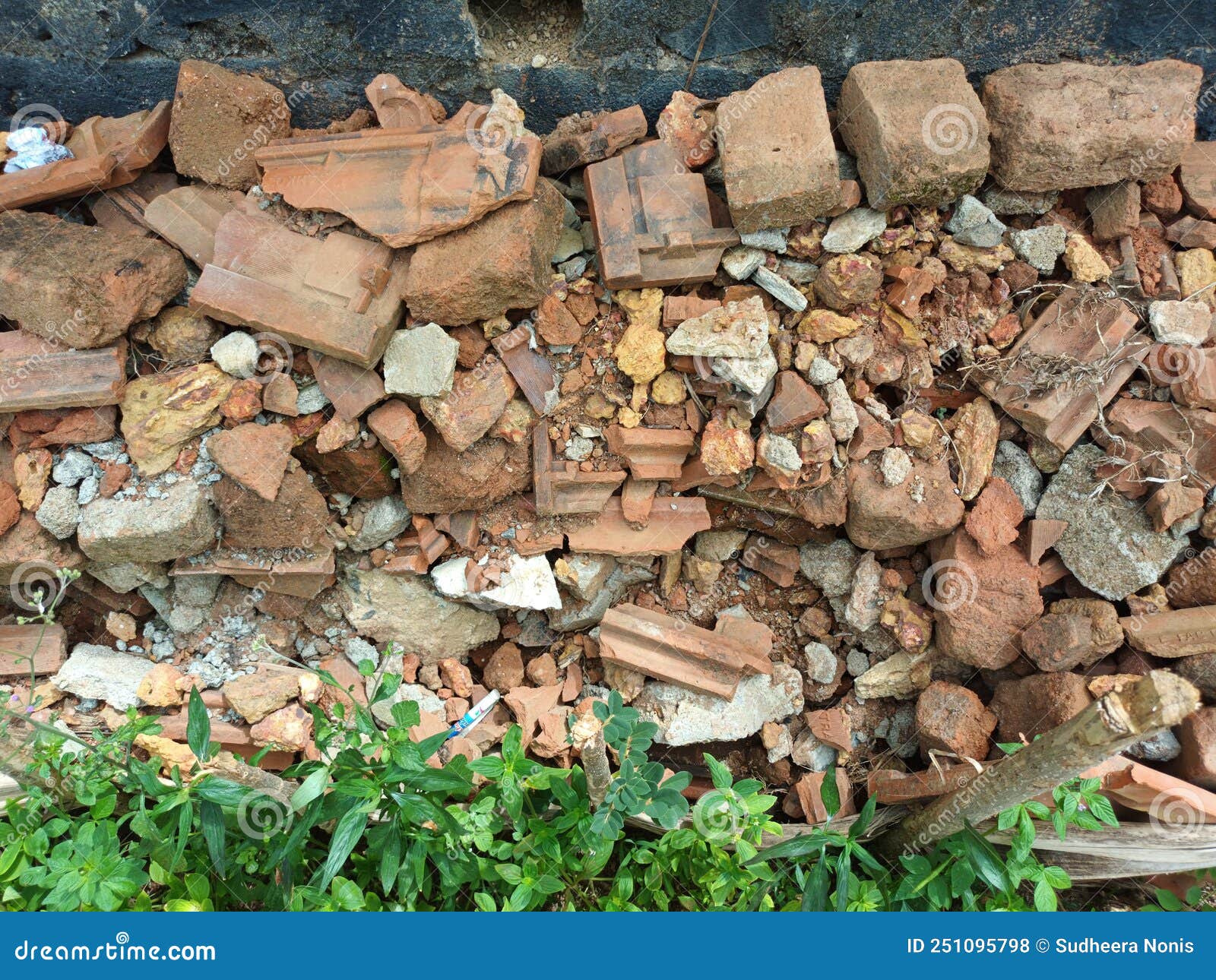 Broken Stones, Broken Bricks, Bricks , Stones Stock Photo - Image of ...