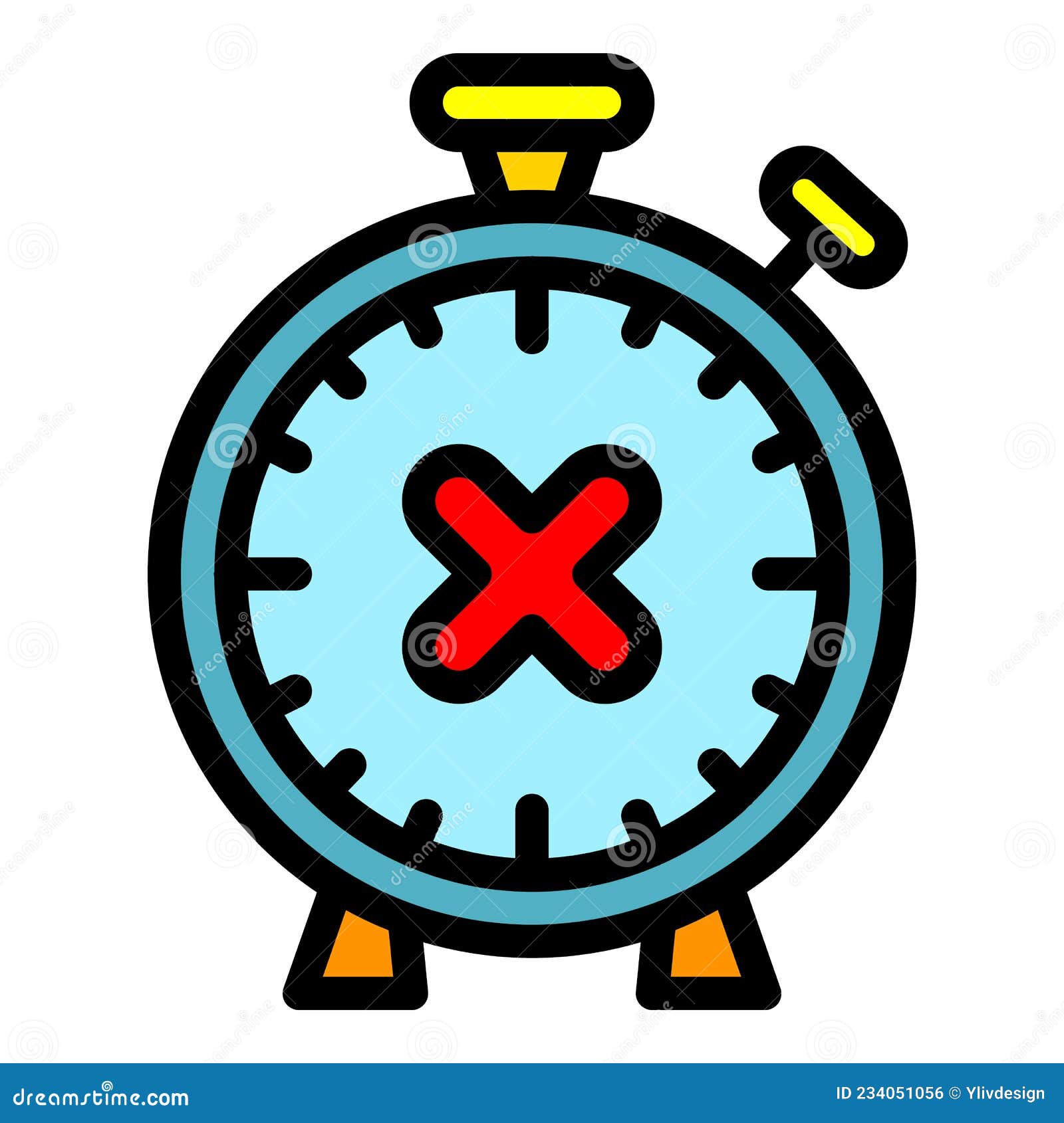 Broken Stopwatch Icon Color Outline Vector Stock Vector - Illustration ...