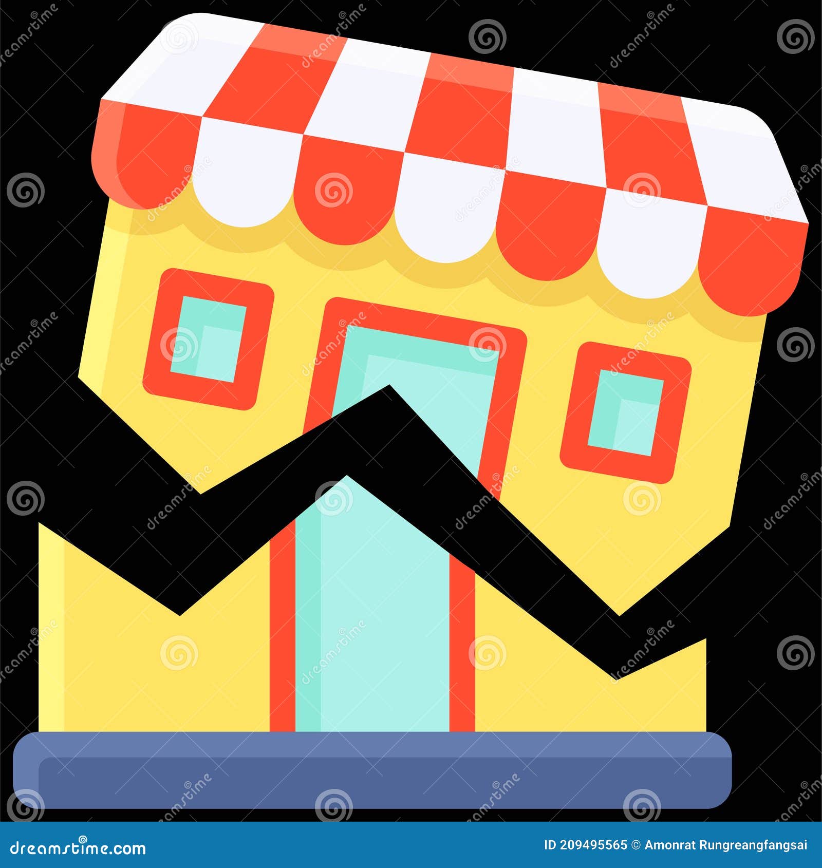 Broken Store. Protesters Concept. Broken Windows And Facades Of Store ...