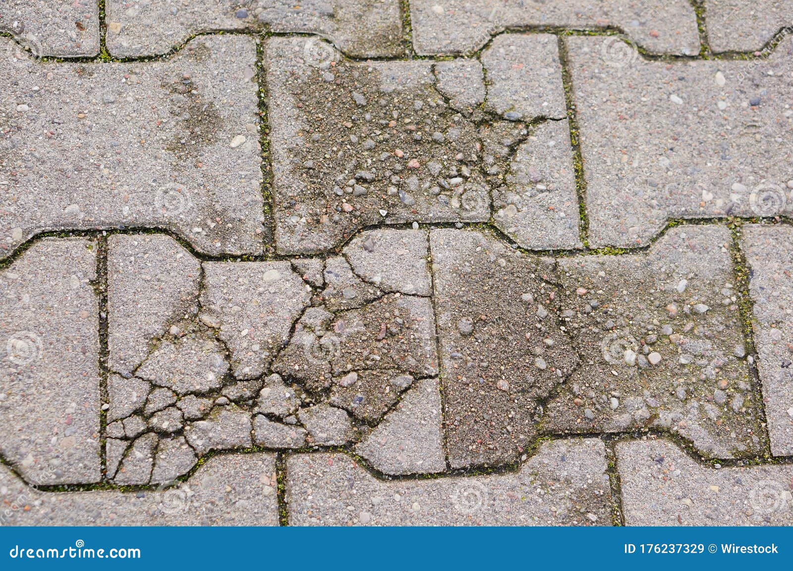 Broken Street Cobblestone Pathway Stock Image - Image of detail, rough ...