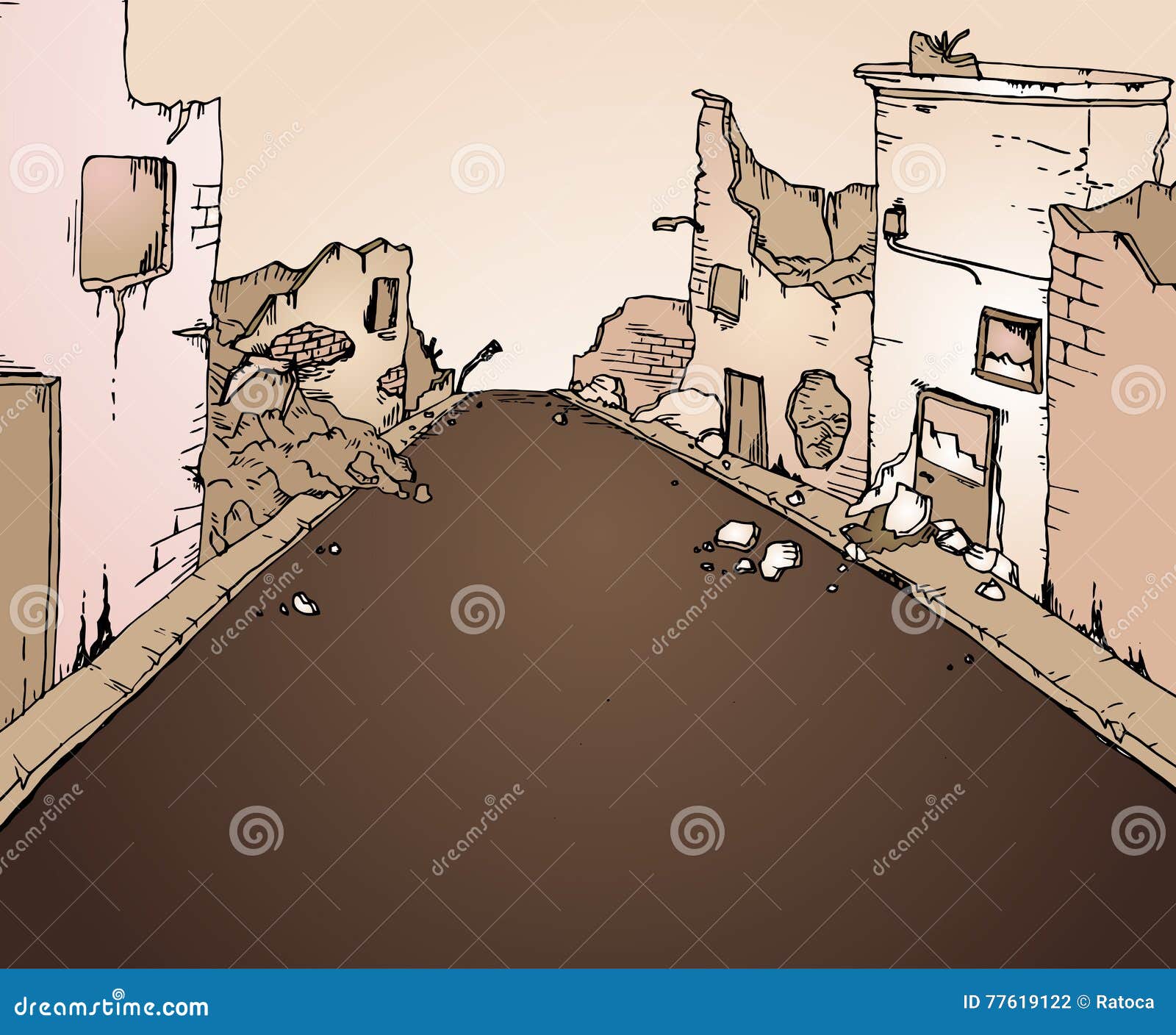 Broken street stock vector. Illustration of design, city - 77619122