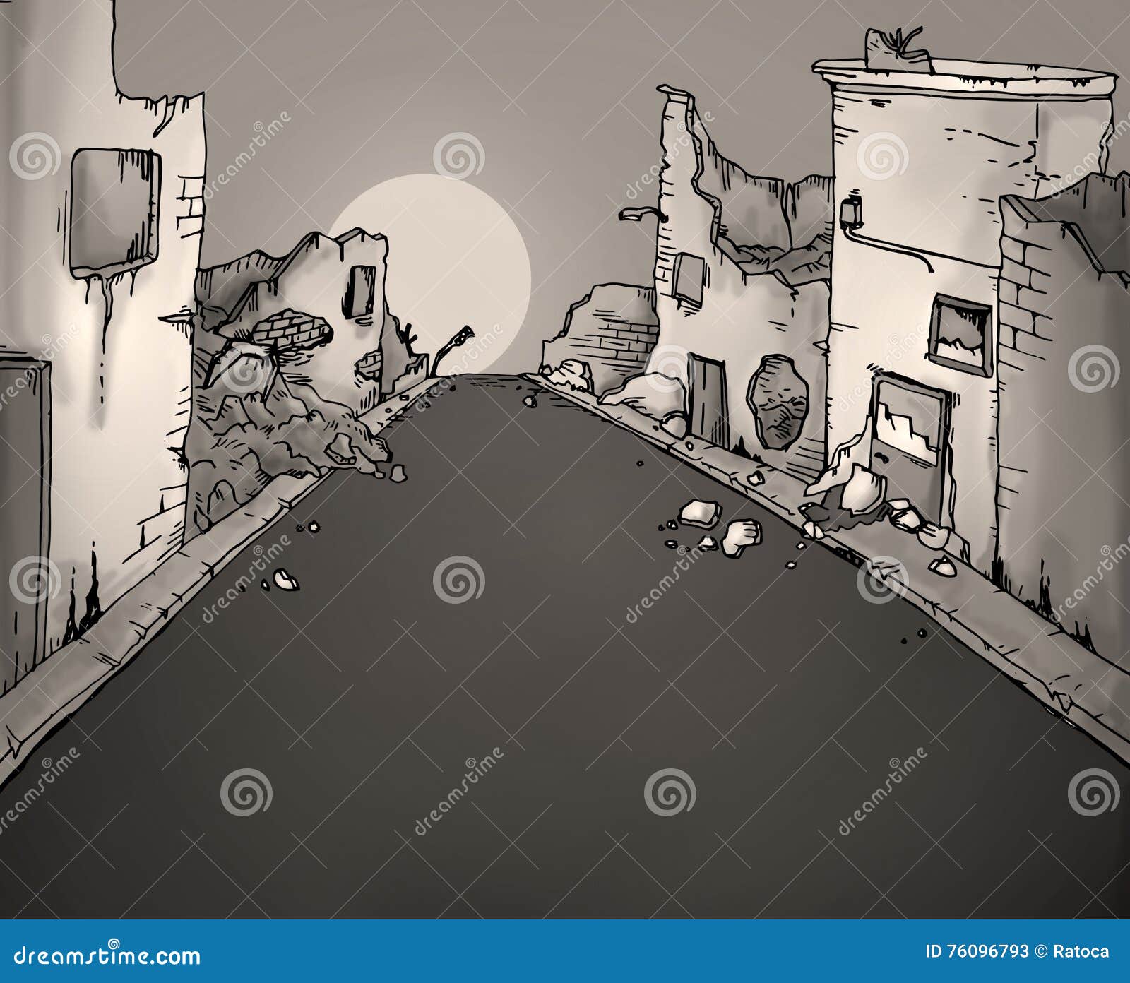 Broken street illustration stock illustration. Illustration of street ...