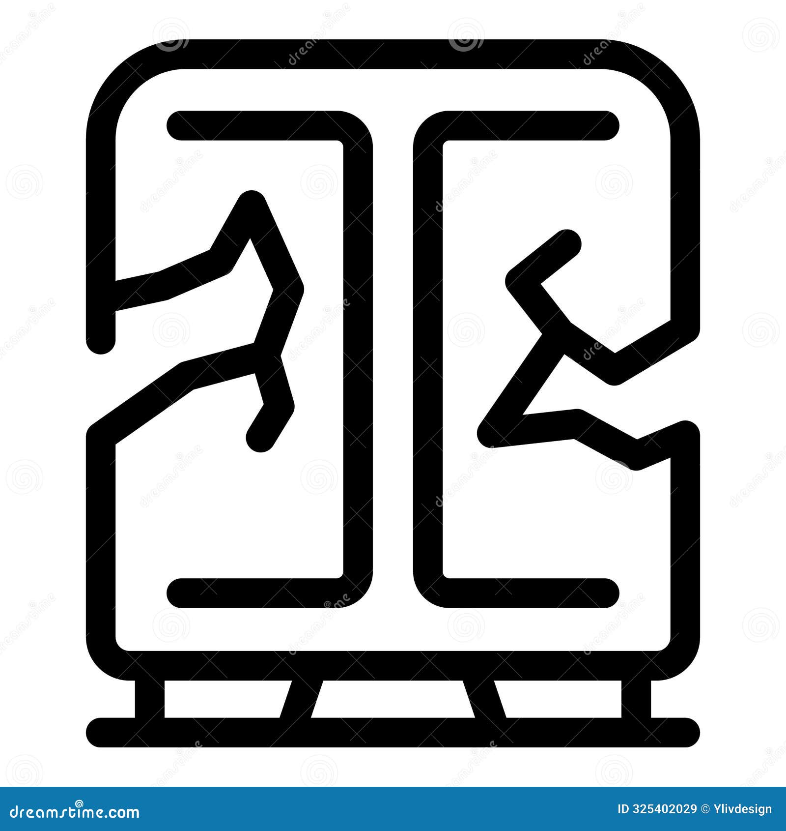 Broken Train Rails Near Derailed Locomotive Royalty-Free Stock ...