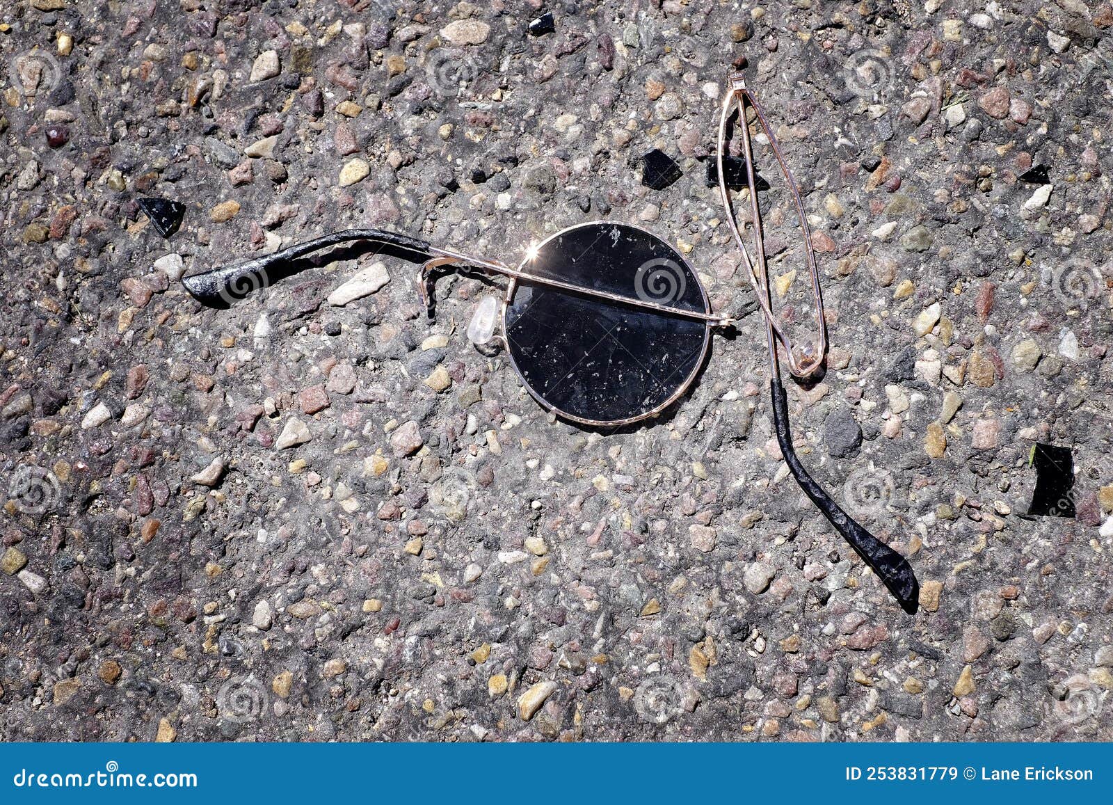 Broken Sunglasses Smashed Glass on Road Stock Image - Image of ...