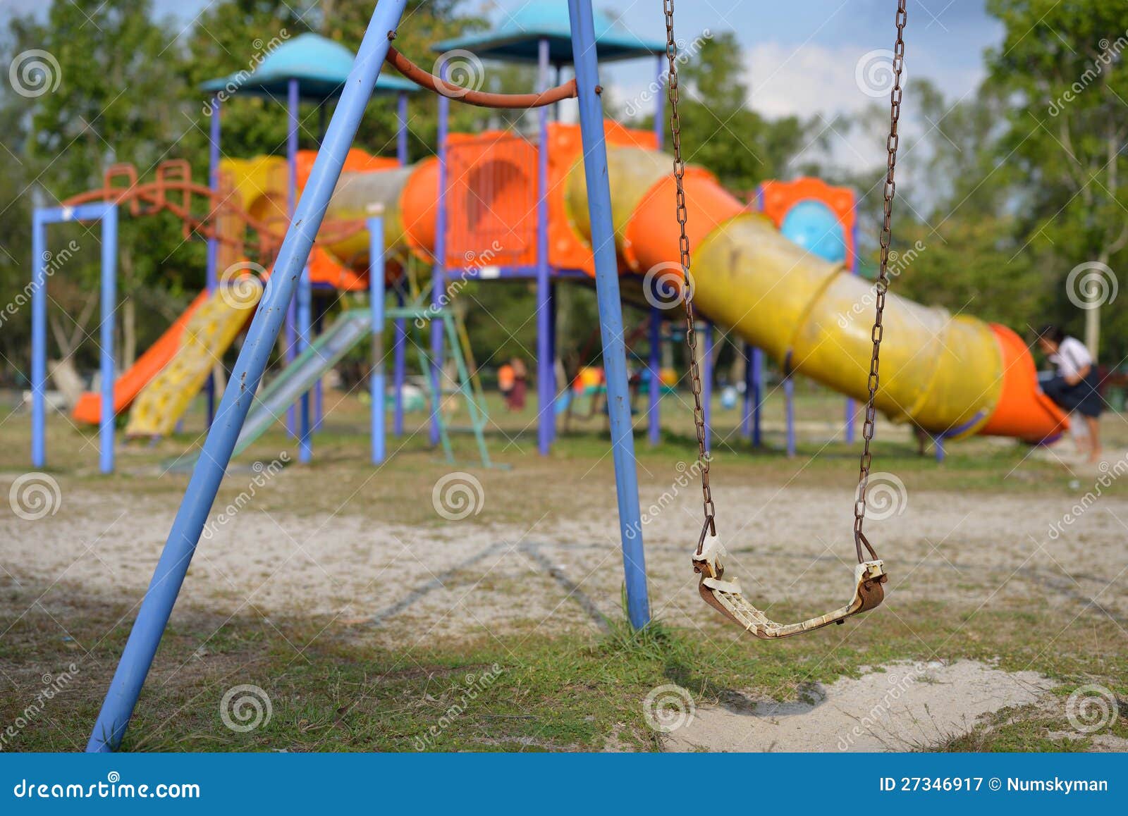 The broken swing. stock image. Image of community, broken - 27346917