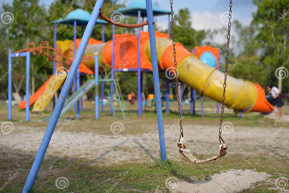 The broken swing. stock image. Image of community, broken - 27346917