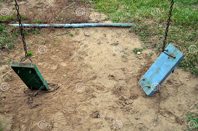 Broken Swing,Forgotten Playground. Stock Photo - Image of metal ...