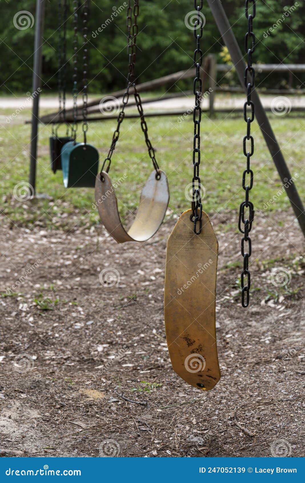 Broken Swing On A Swing Set Stock Image Image Of Play Loneliness 247052139