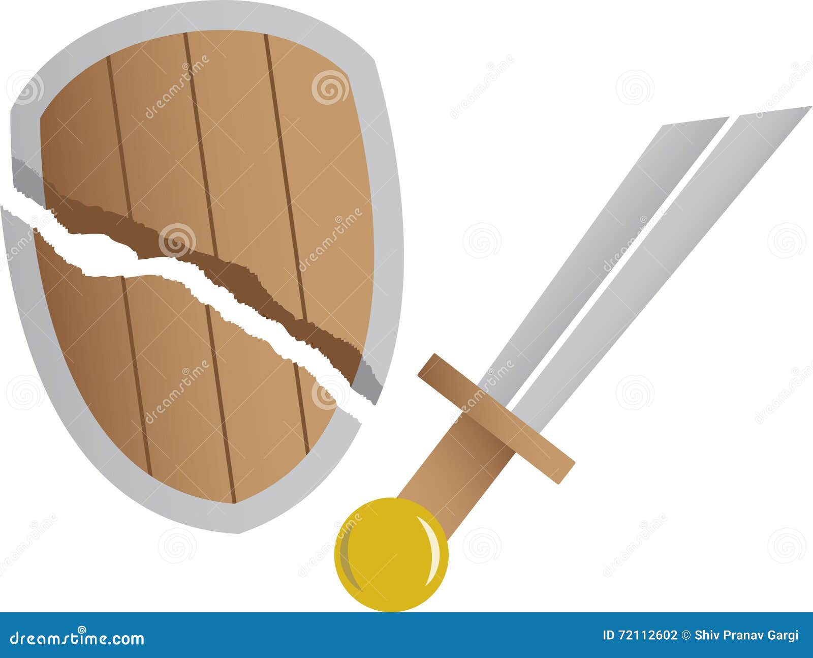 Broken Sword and Broken Shield Stock Vector - Illustration of ...