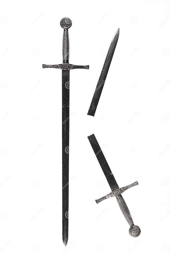 Broken sword on a white stock image. Image of battle - 278691837