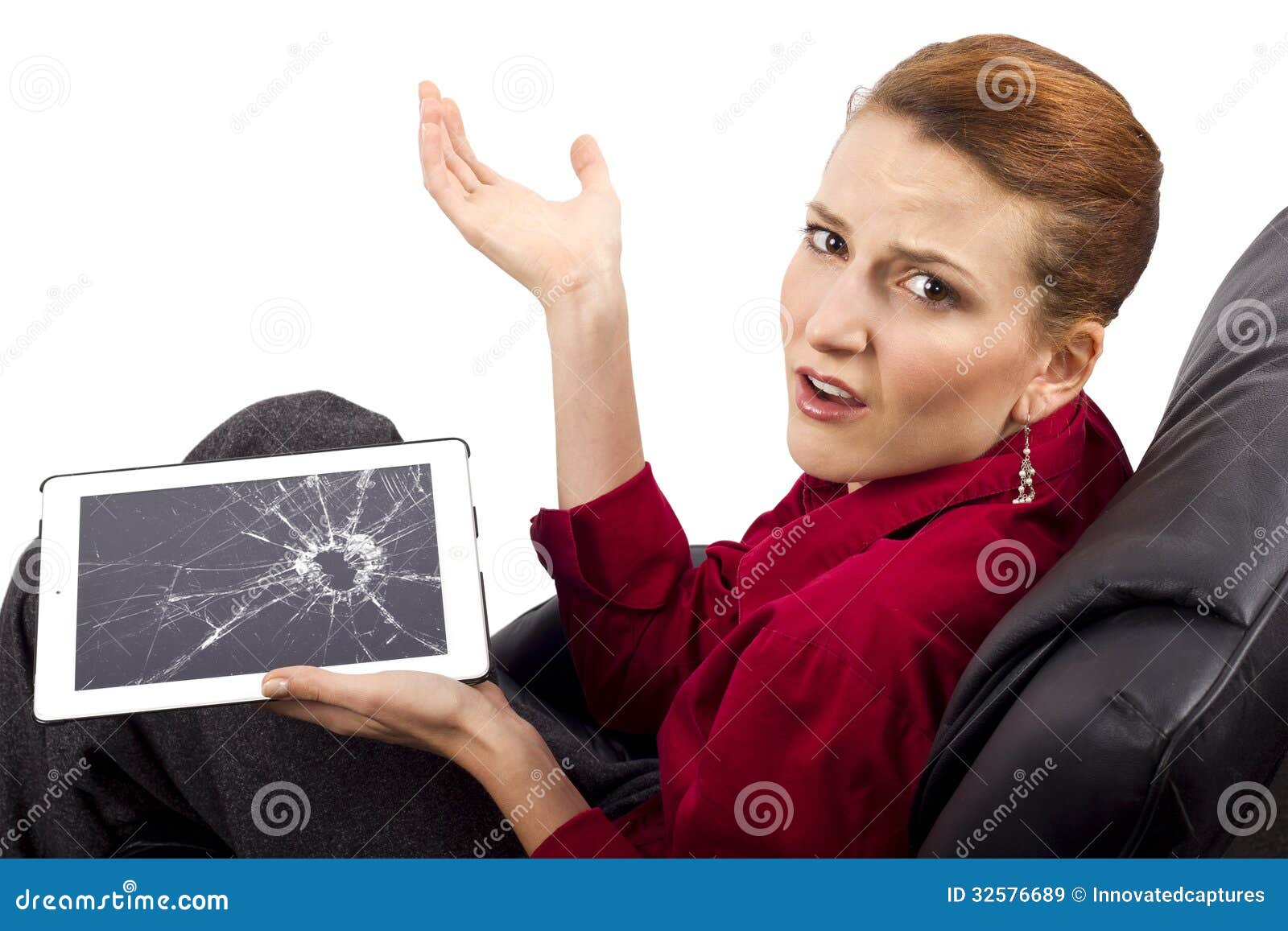 Broken Tablet stock image. Image of complain, accident - 32576689