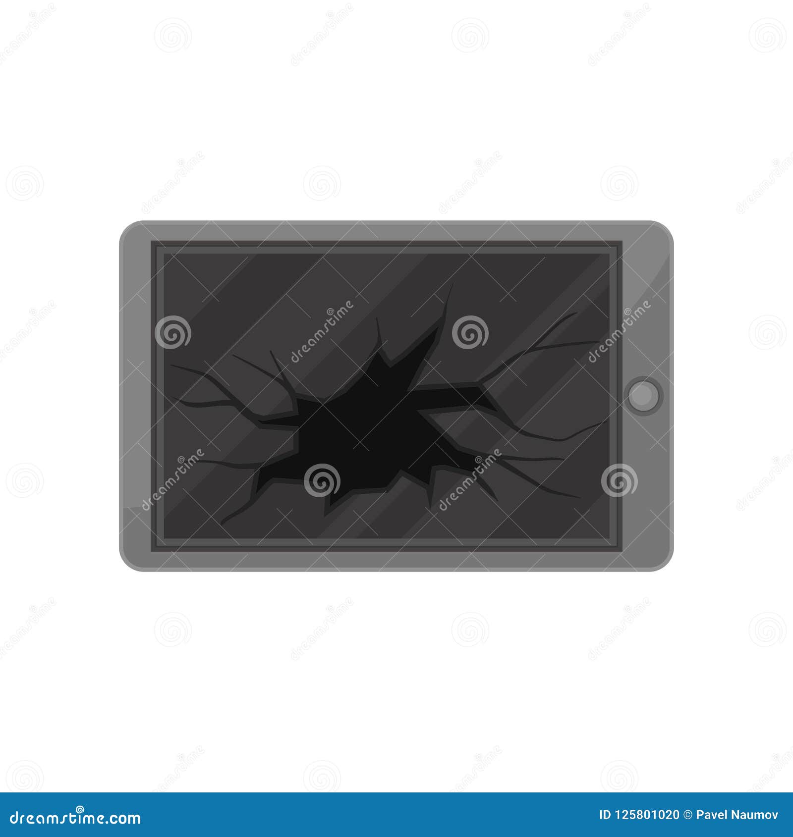 Broken Tablet, Damaged Electronic Device Vector Illustration on a White ...