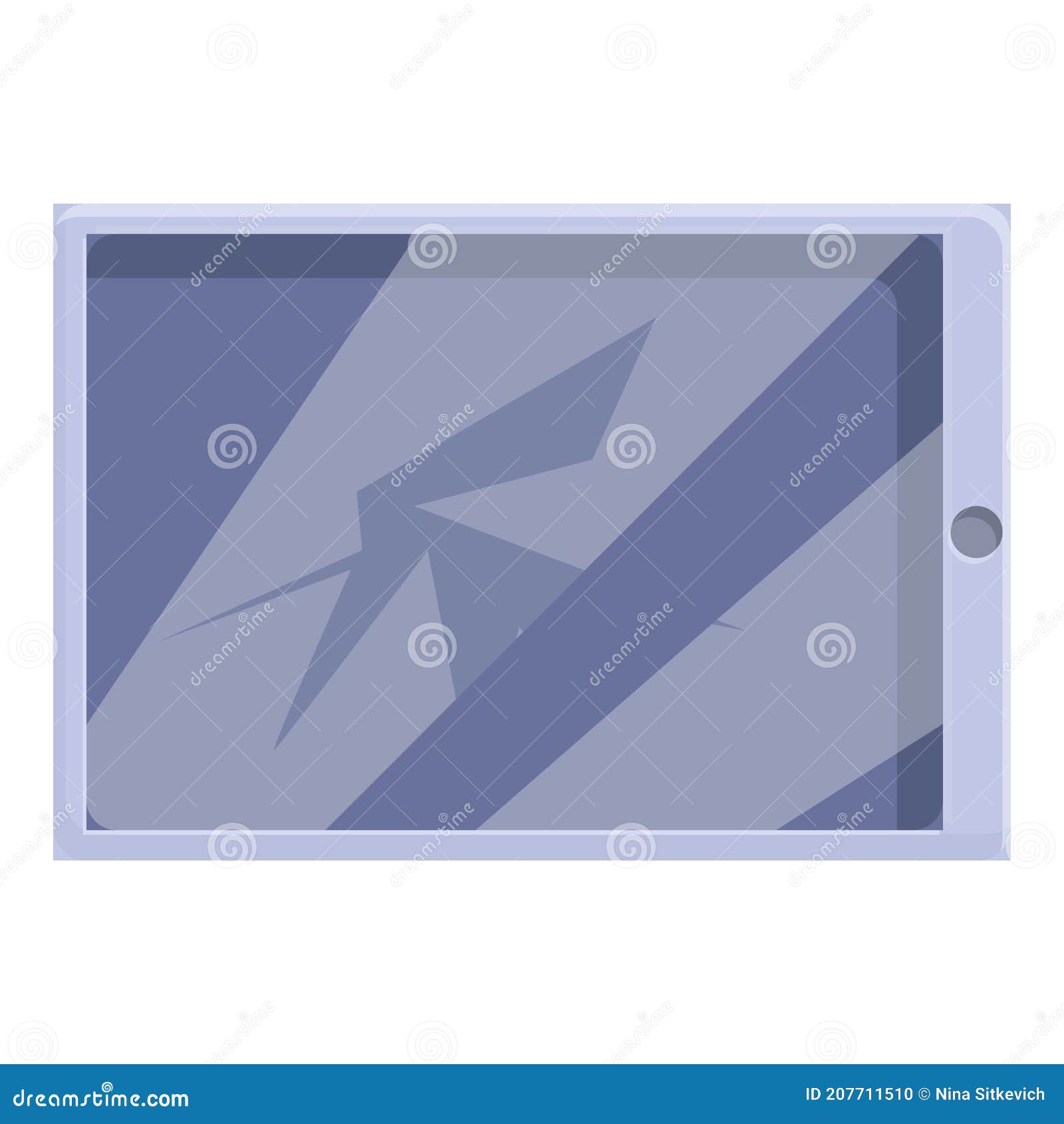 Broken Tablet Icon, Cartoon Style Stock Illustration - Illustration of ...