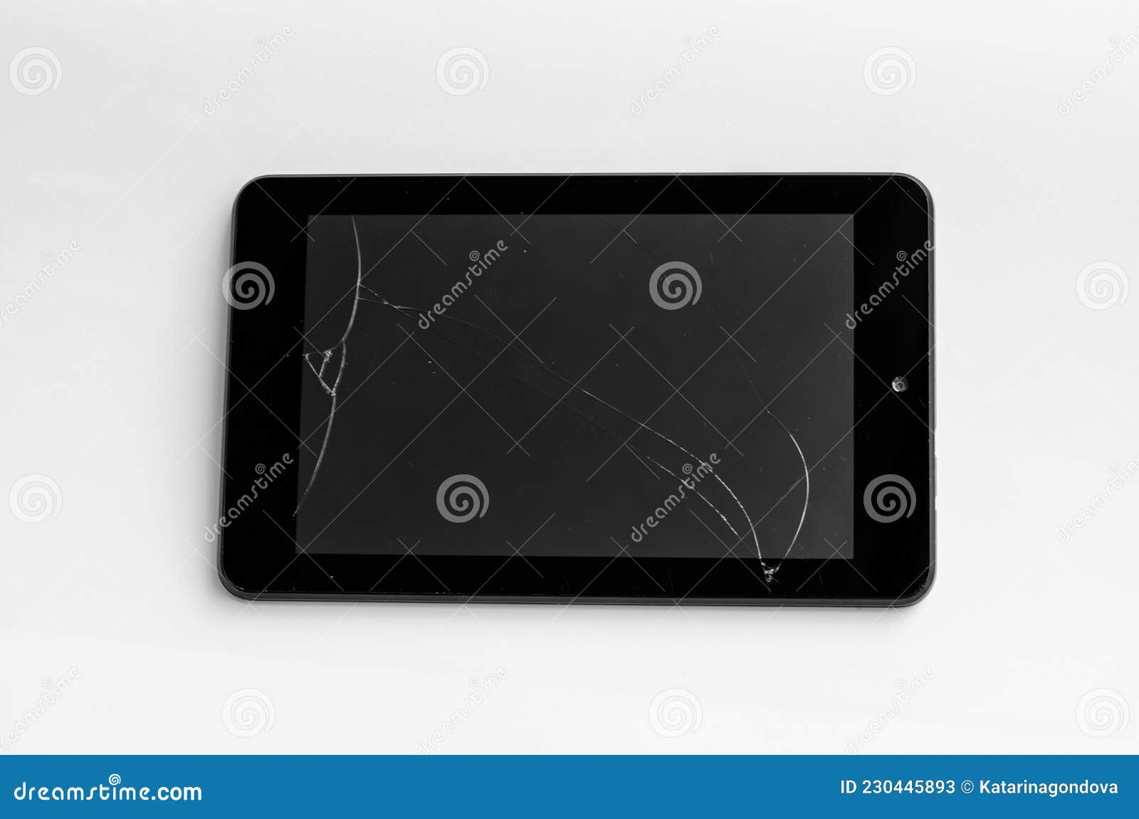 Broken tablet stock image. Image of isolated, destruction - 230445893