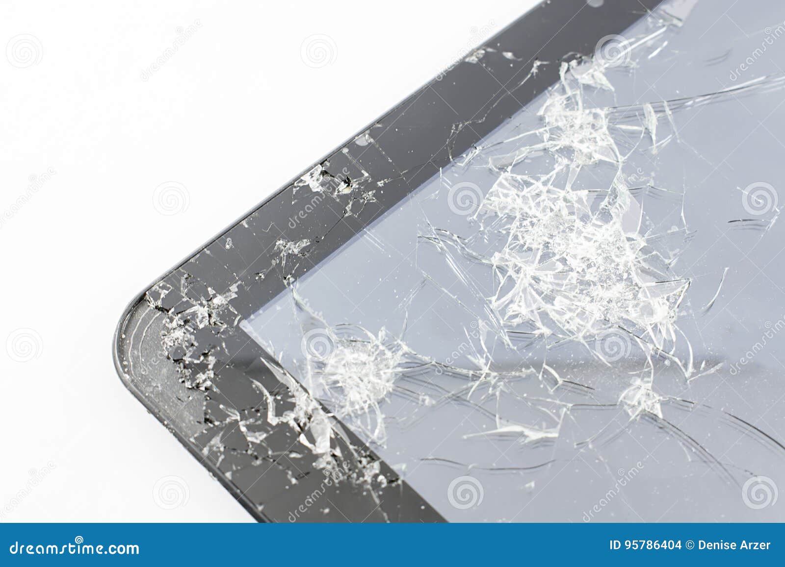 Broken Tablet screen. stock photo. Image of isolated - 95786404