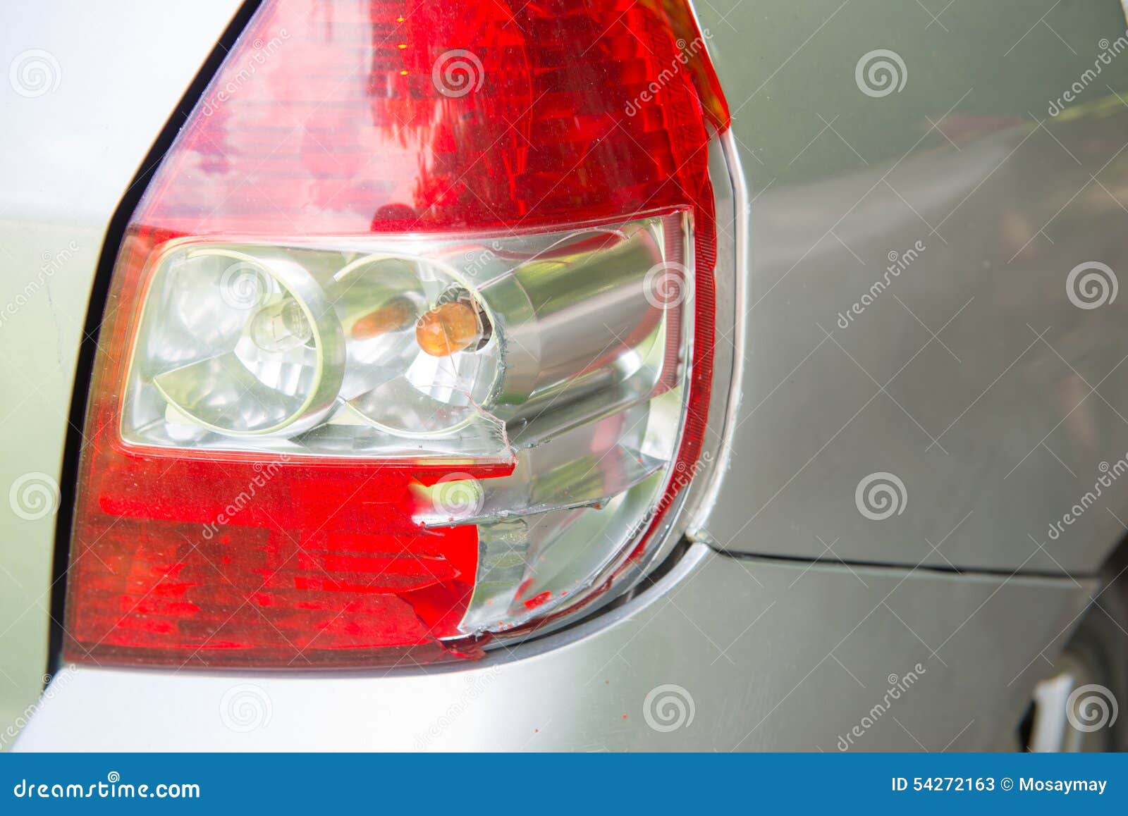 Broken Tail Light because Accident Stock Image - Image of silver ... Broken Tail Light because Accident Stock Image - Image of silver ...