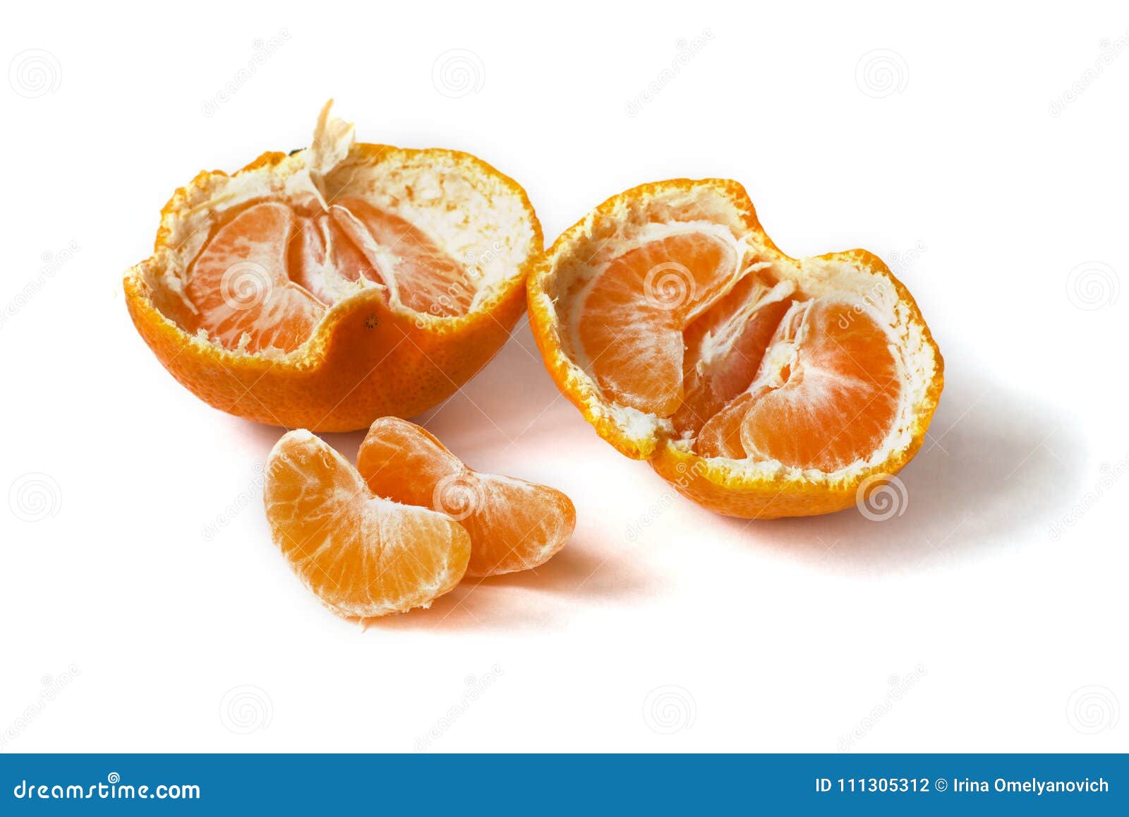 Broken Tangerine Isolated on White Background Stock Photo - Image of ...