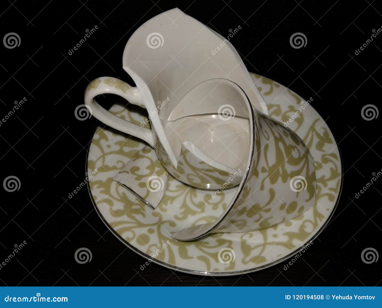 Broken Tea Cup stock photo. Image of broken, plate, china - 120194508