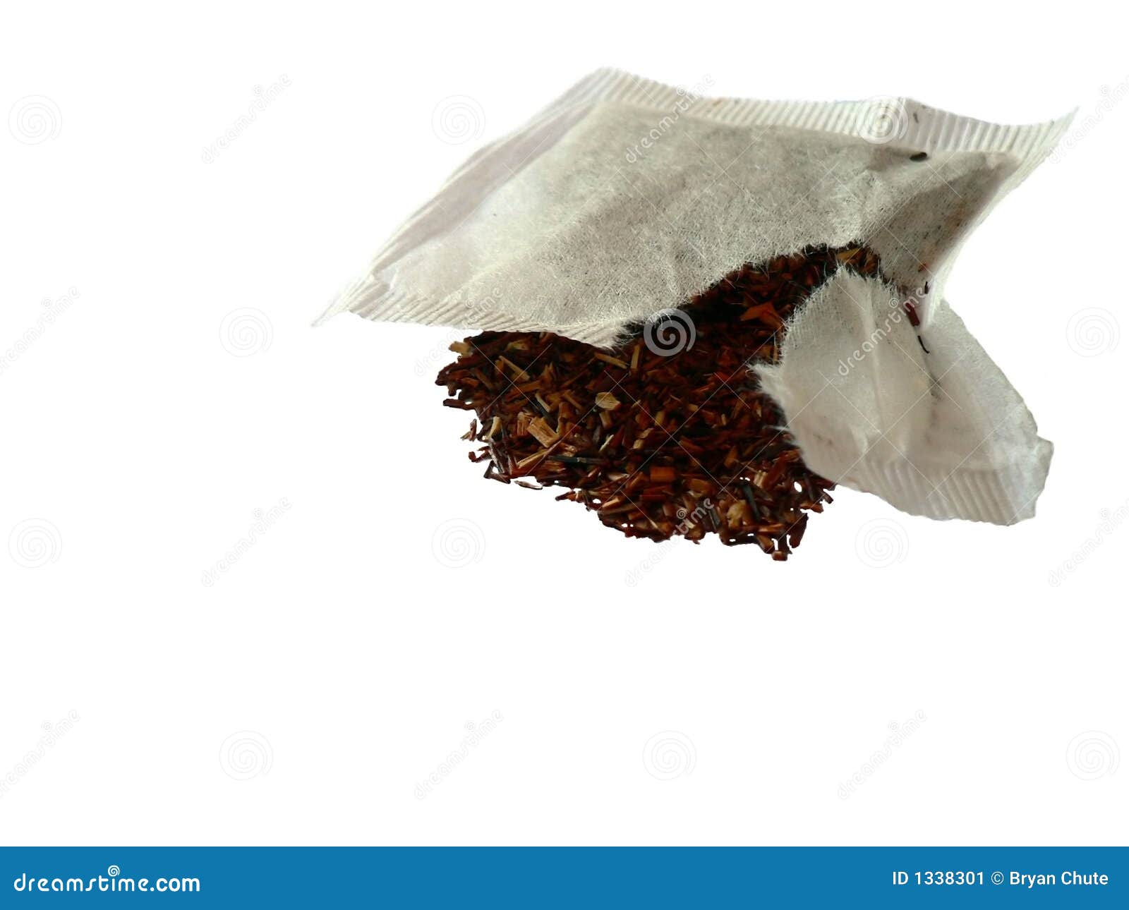 Broken Teabag Isolated stock image. Image of spill, strewn - 1338301