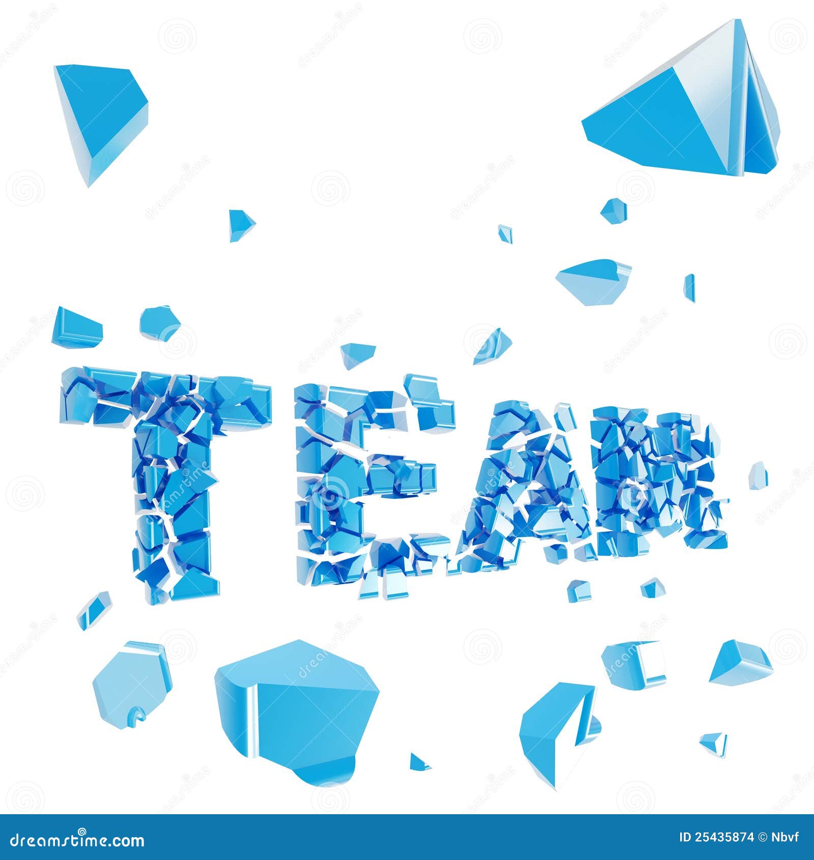Broken Team Metaphor, Smashed Word Explosion Stock Illustration ...