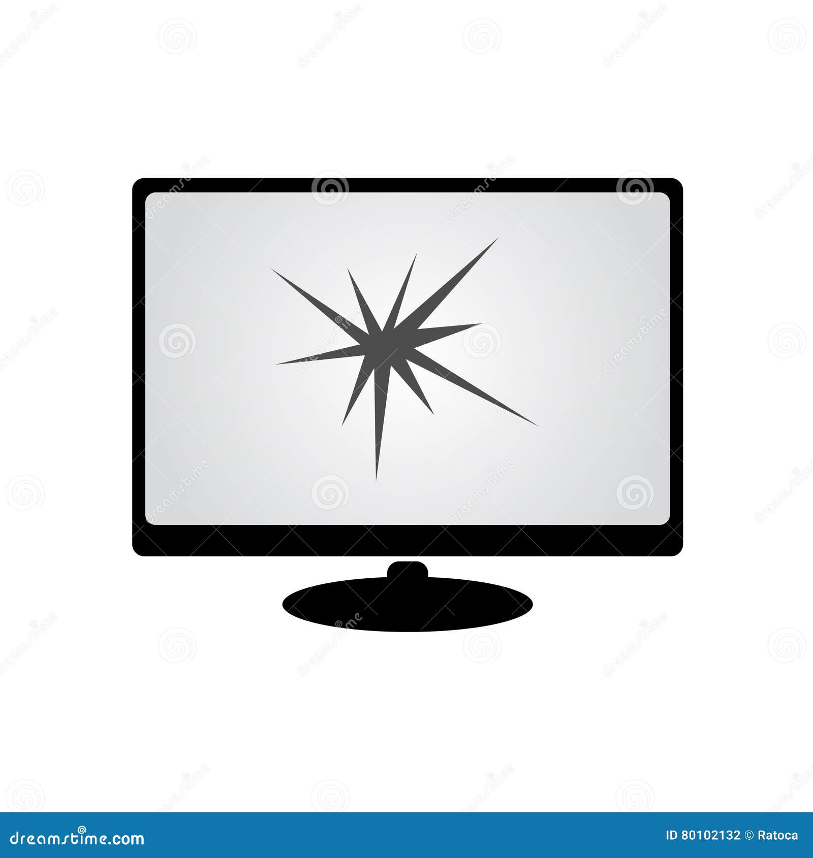 Broken television screen stock vector. Illustration of flat - 80102132