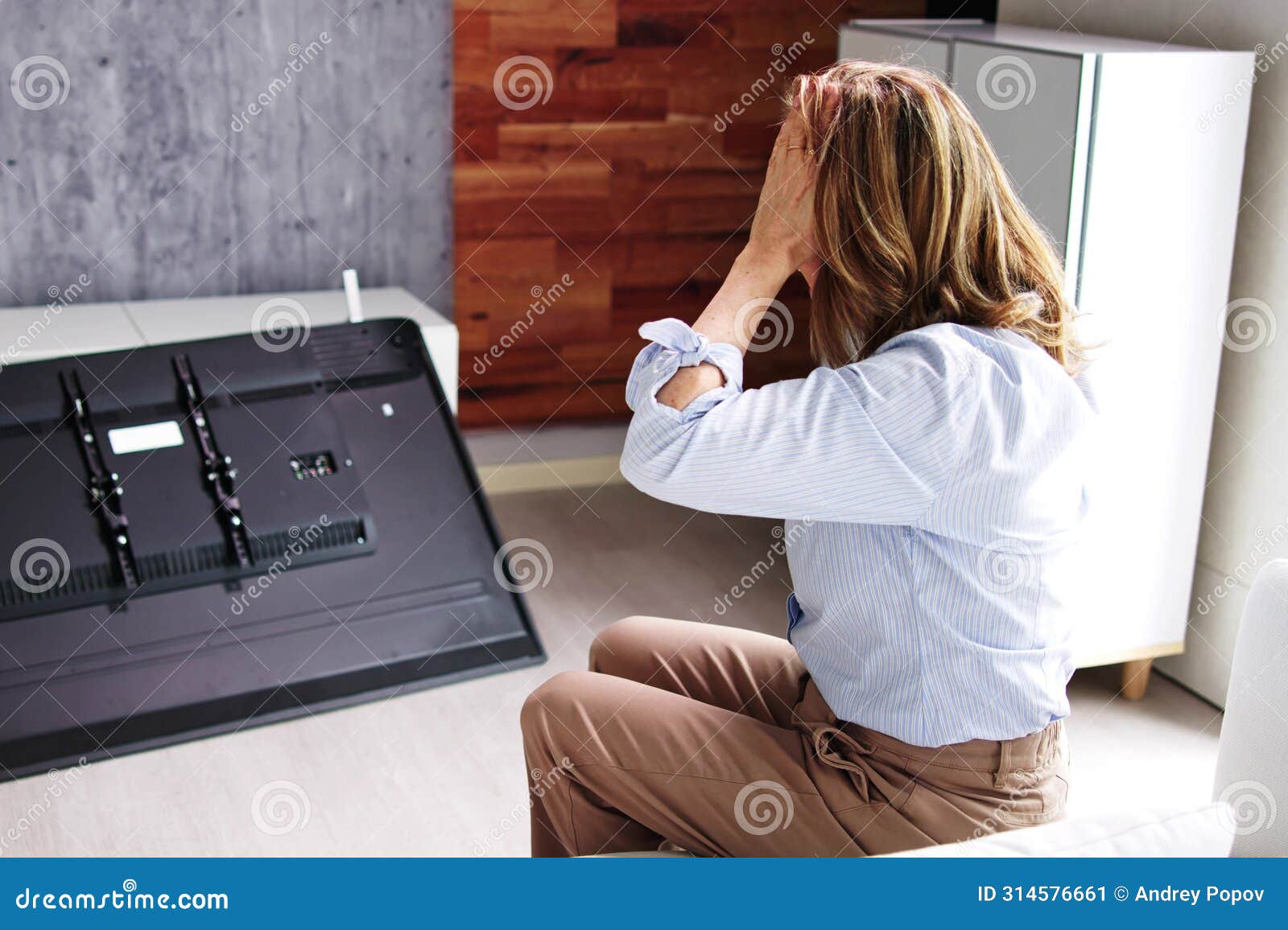 Broken Television Screen Falling Stock Image - Image of senior, falling ...