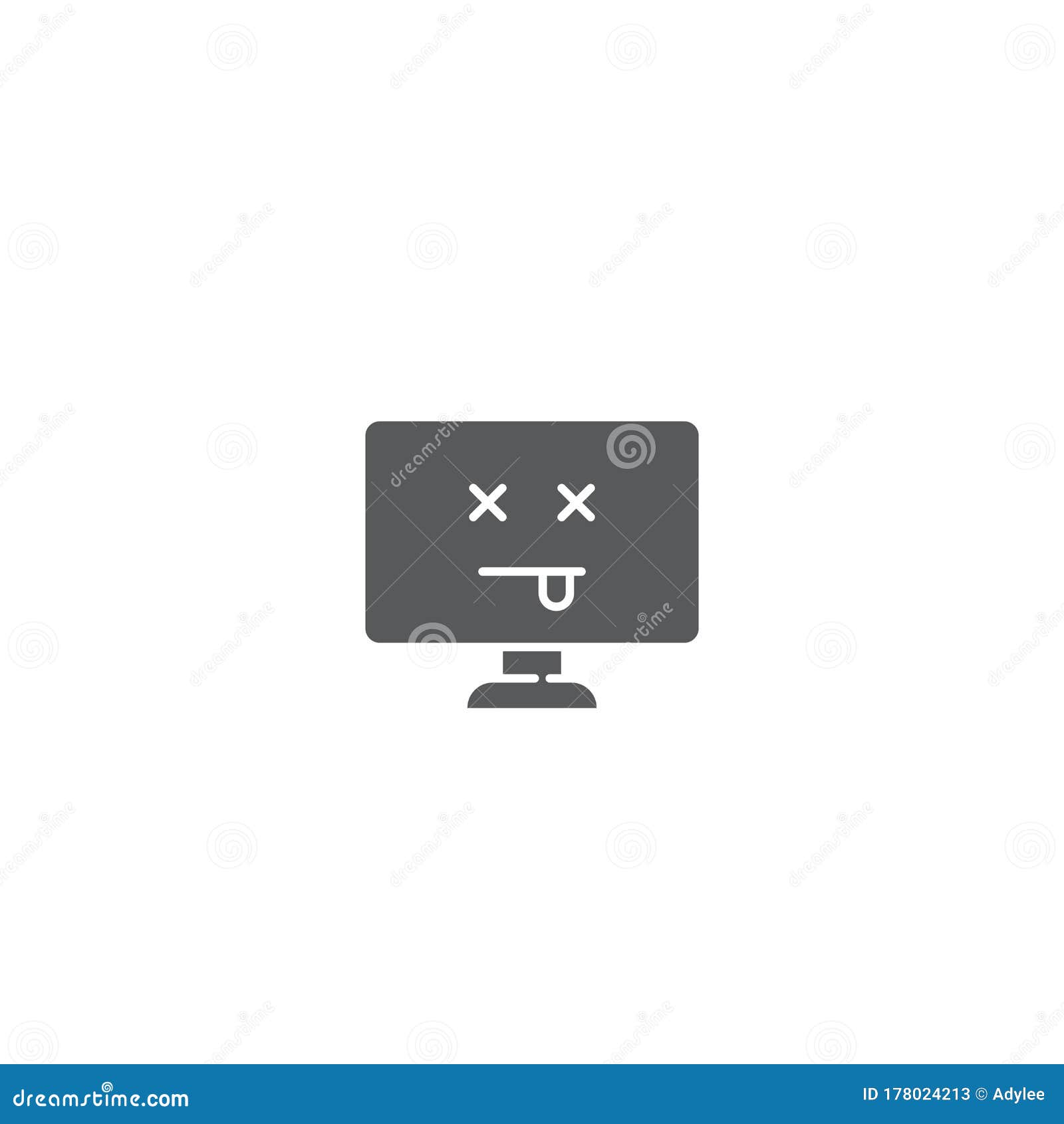 Broken Television Screen Vector Icon Symbol Isolated on White ...