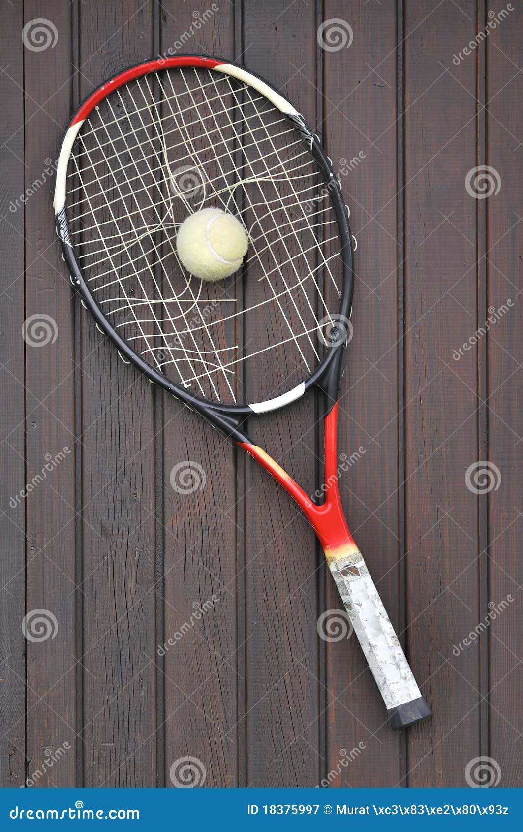 Broken Tennis Racket and Old Tennis Ball Stock Image - Image of ...