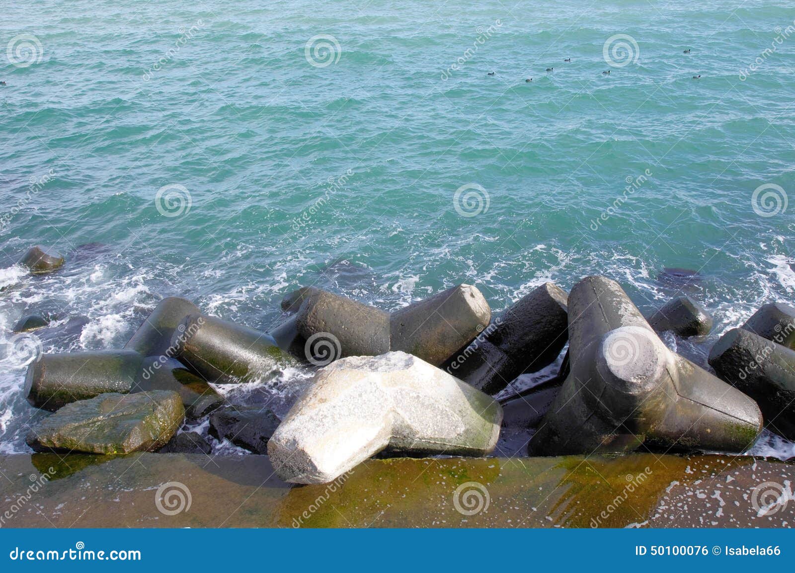 Broken Tetrapod on Breakwater Stock Photo - Image of safety ...