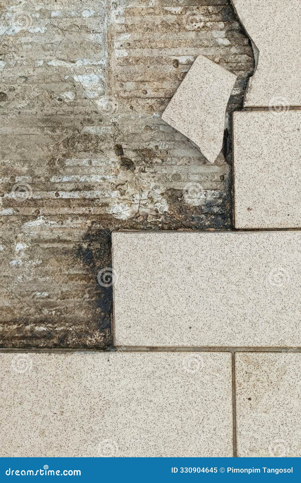 Broken Tile Walkway Waiting for Repair Stock Image - Image of pattern ...