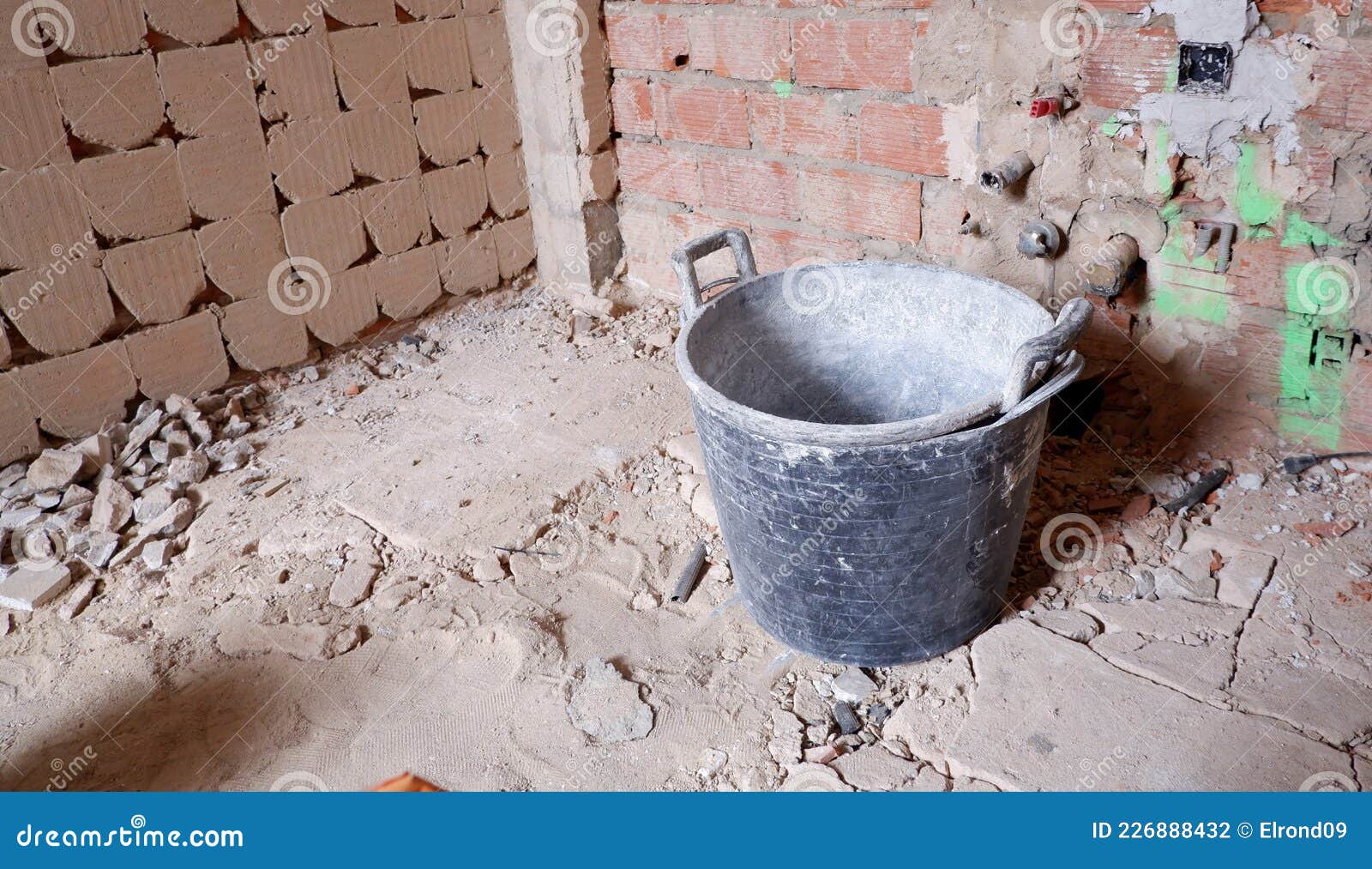Broken Tiles in a Kitchen Renovation Stock Photo - Image of dirty ...