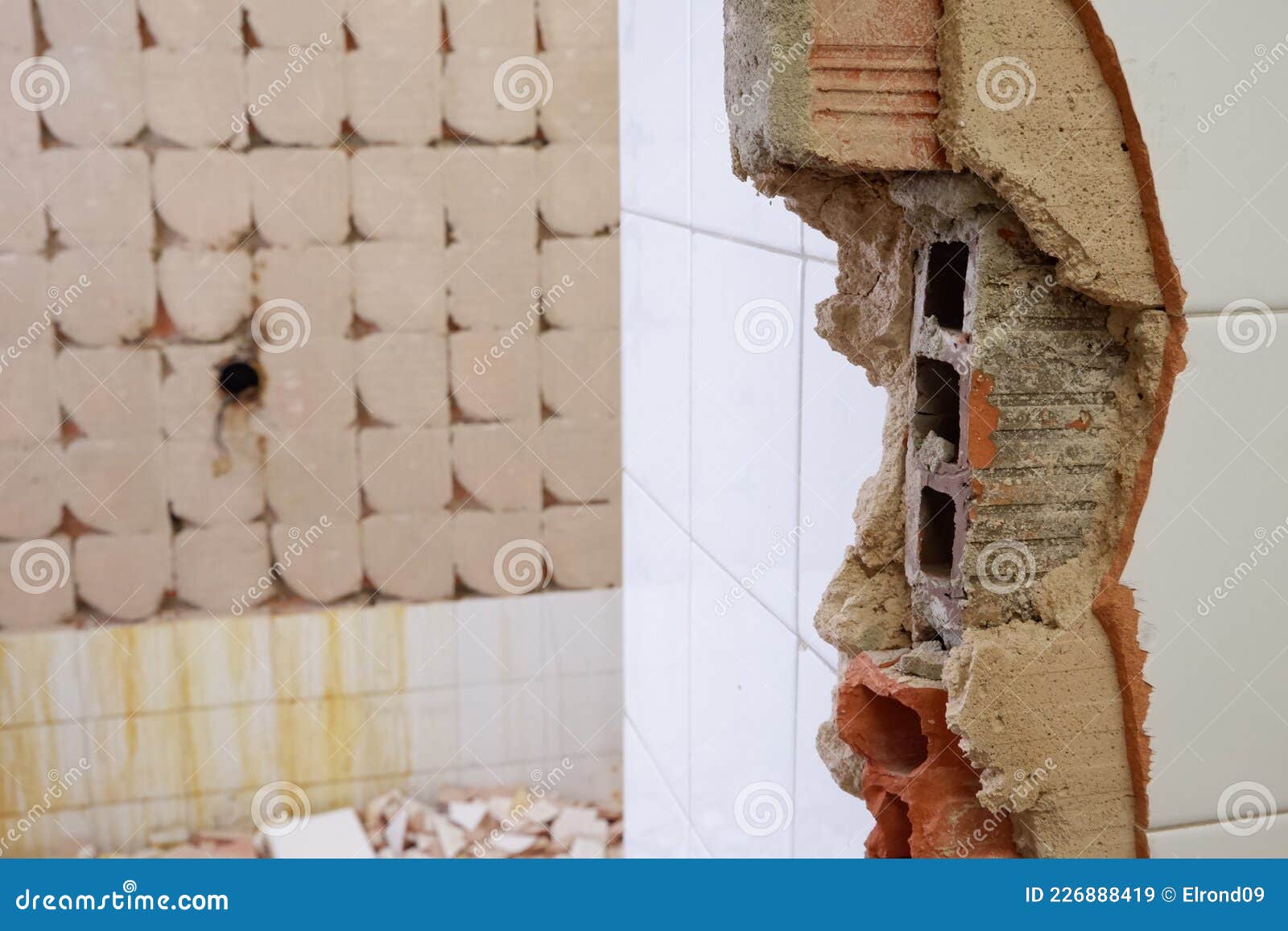 Broken Tiles in a Kitchen Renovation Stock Image - Image of property ...