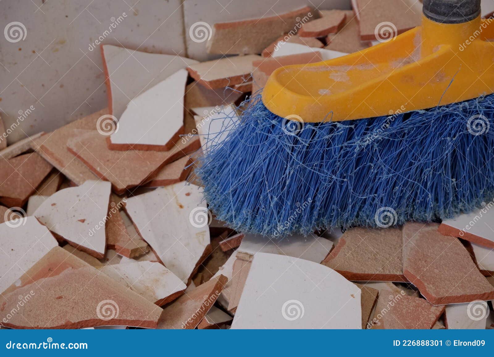 Broken Tiles in a Kitchen Renovation Stock Image - Image of plaster ...