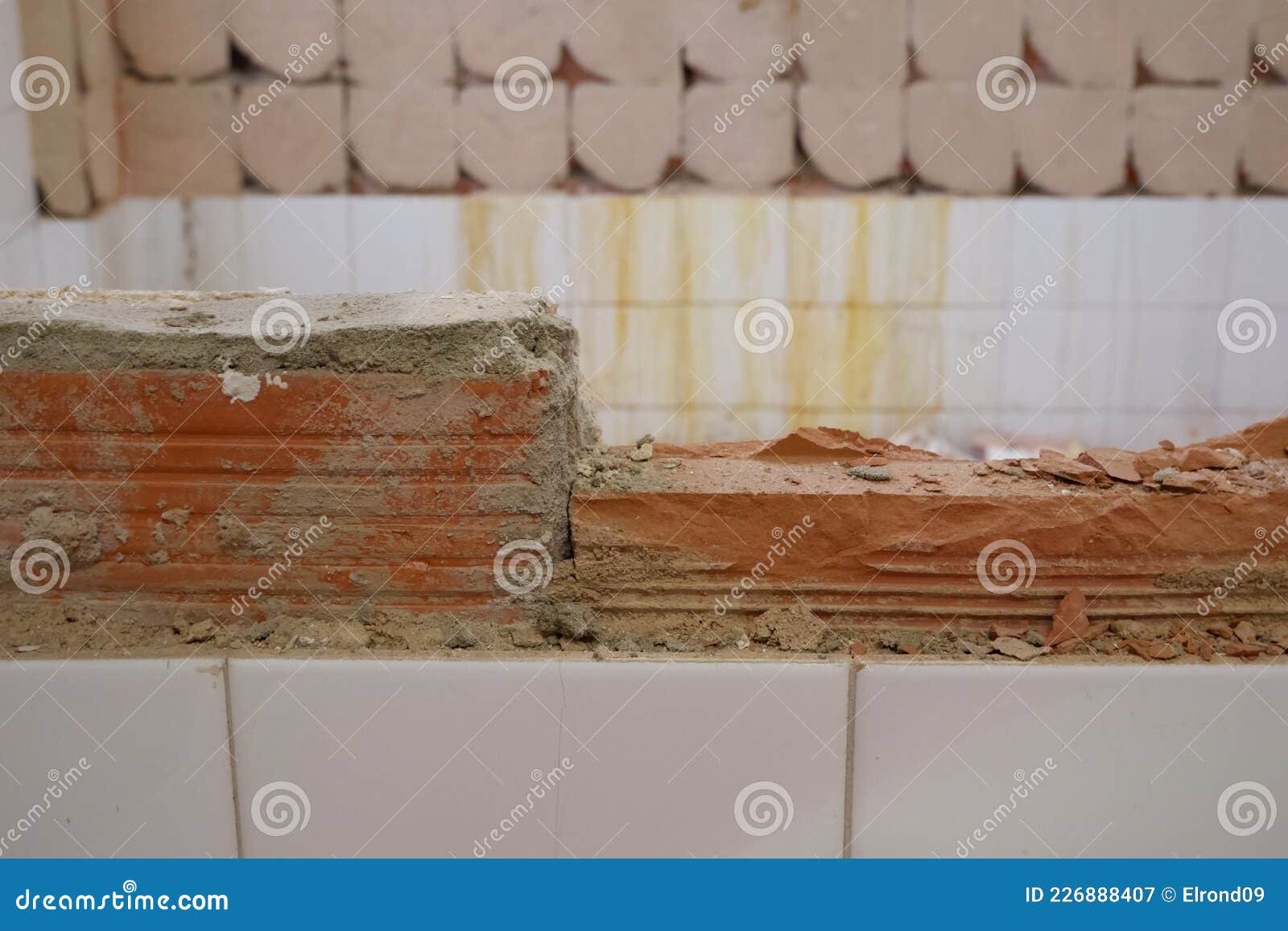 Broken Tiles in a Kitchen Renovation Stock Image - Image of apartment ...