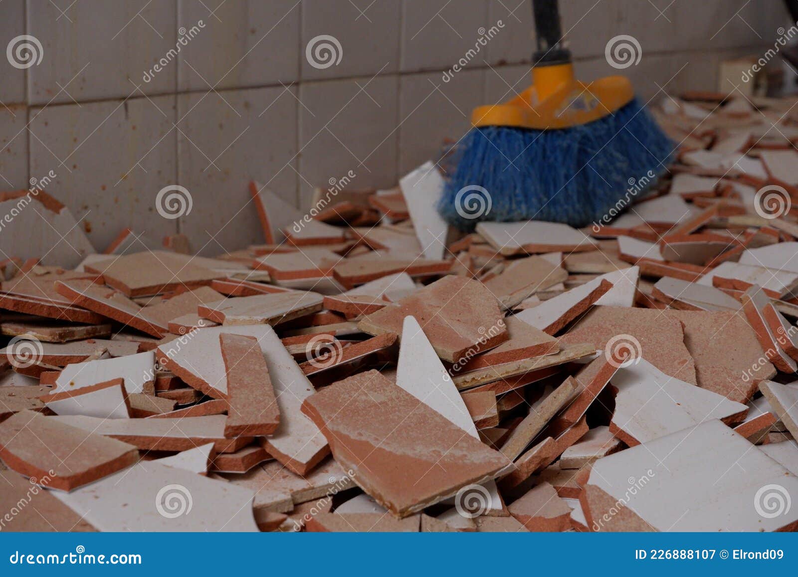 Broken Tiles in a Kitchen Renovation Stock Image - Image of property ...