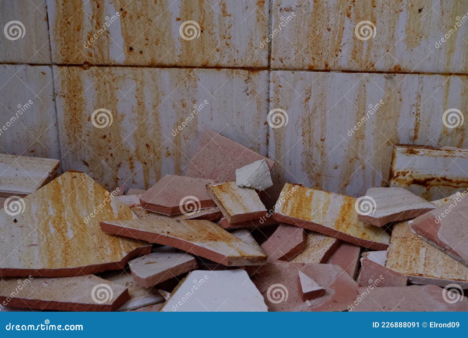Broken Tiles in a Kitchen Renovation Stock Image - Image of work, room ...