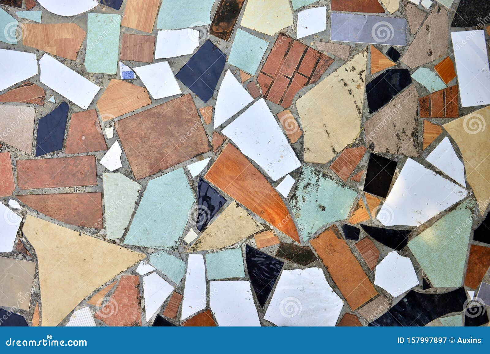 Broken Tiles Mosaic Pattern for Texture Background Stock Image - Image ...